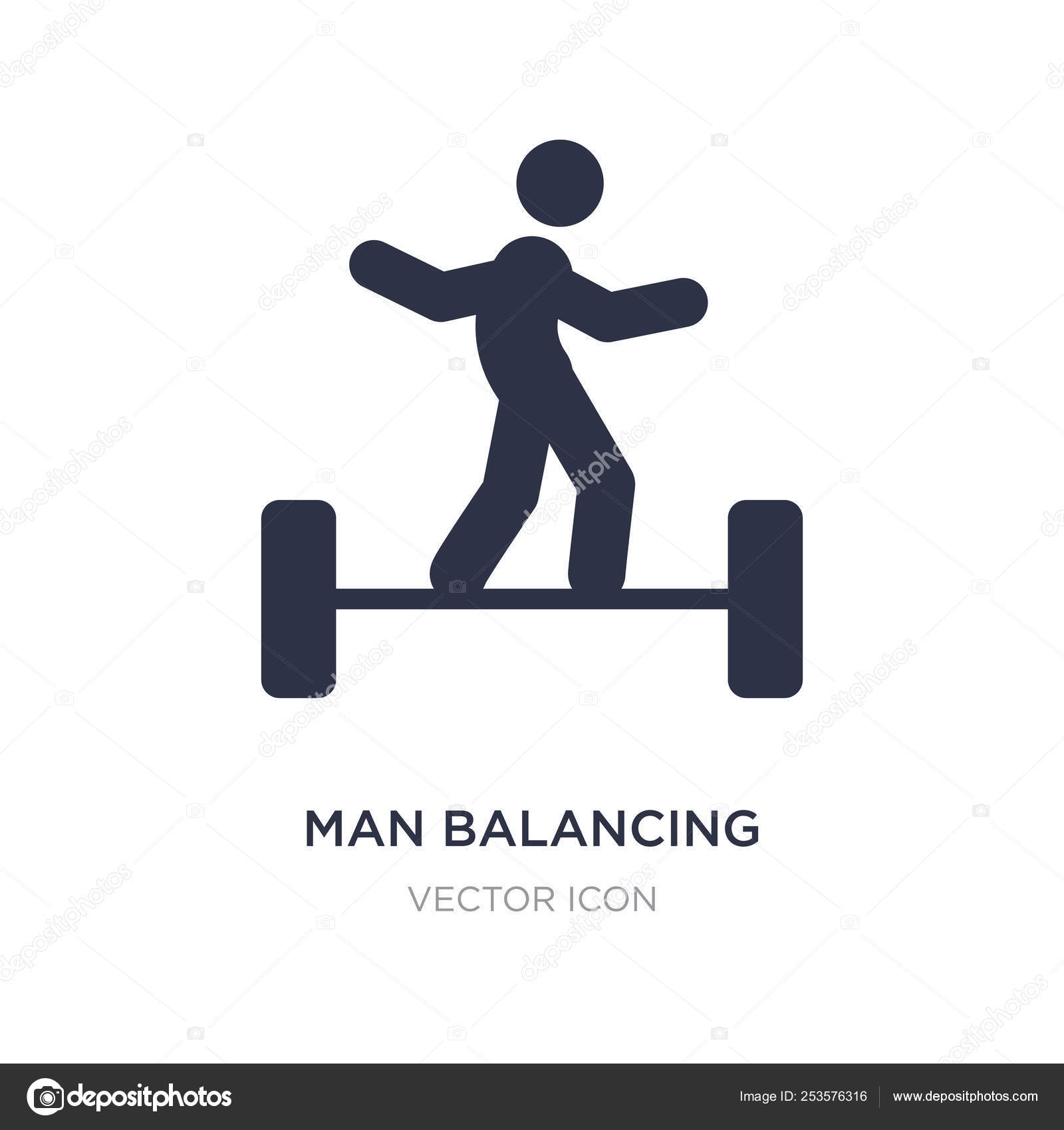 Man balancing icon on white background. Simple element illustrat Stock ...