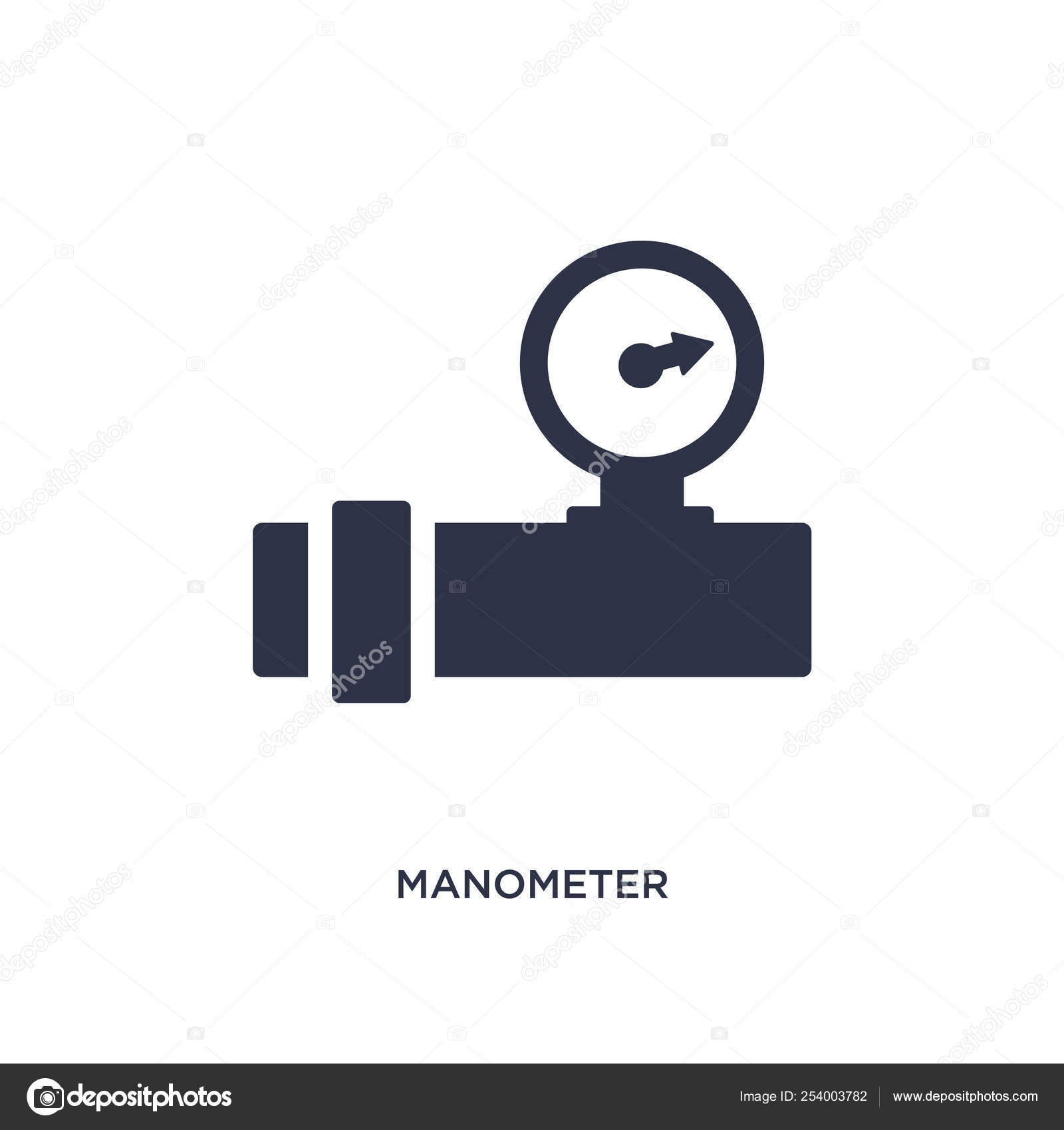 Manometer-Symbol auf weißem Hintergrund. einfache Elementillustration ...