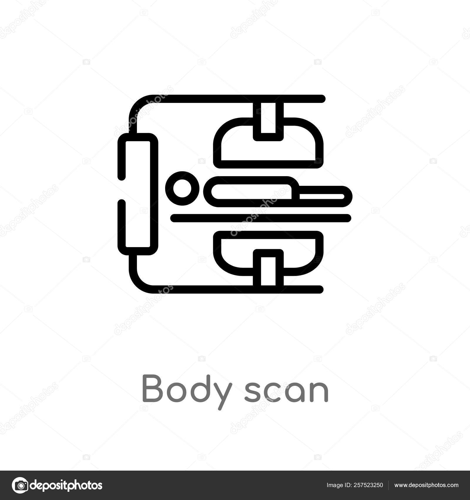 Outline Body Scan Vector Icon Isolated Black Simple Line Element Stock ...