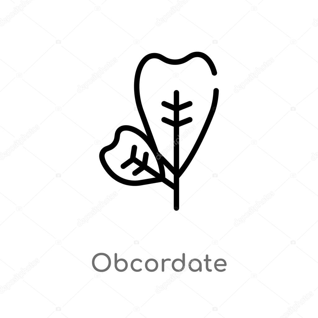 contorno obcordato icono vectorial. elemento de línea simple negro ...