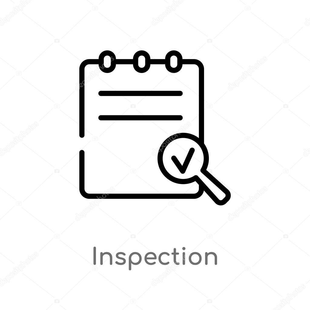 contorno icono del vector de inspección. aislado negro simple línea ...