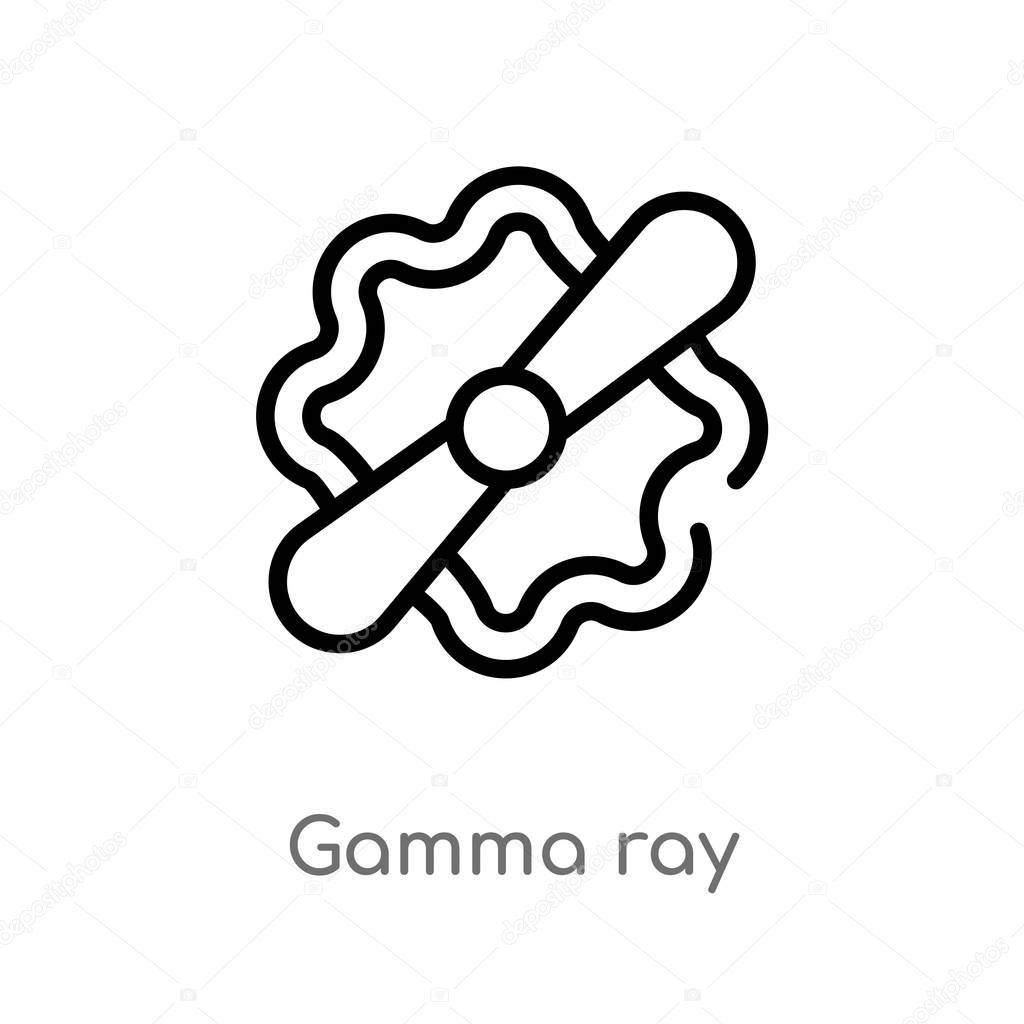contorno icono de vector de rayos gamma. elemento de línea simple negro ...