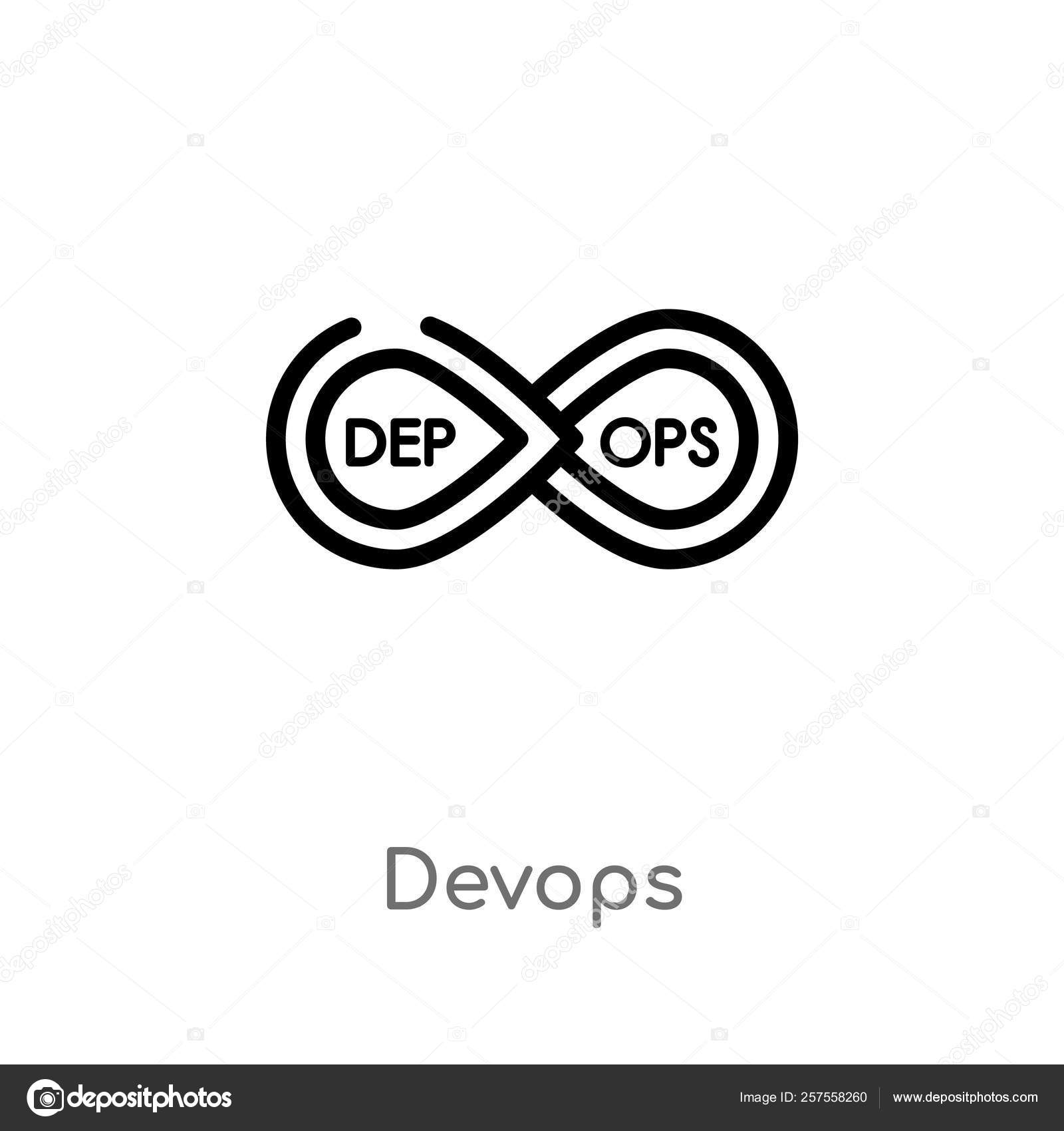 Outline Devops Vector Icon Isolated Black Simple Line Element Illustration Stock Vector Image By
