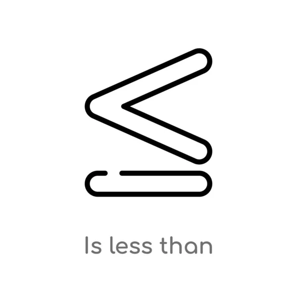 Outline Less Equal Vector Icon Isolated Black Simple Line Element Stock ...