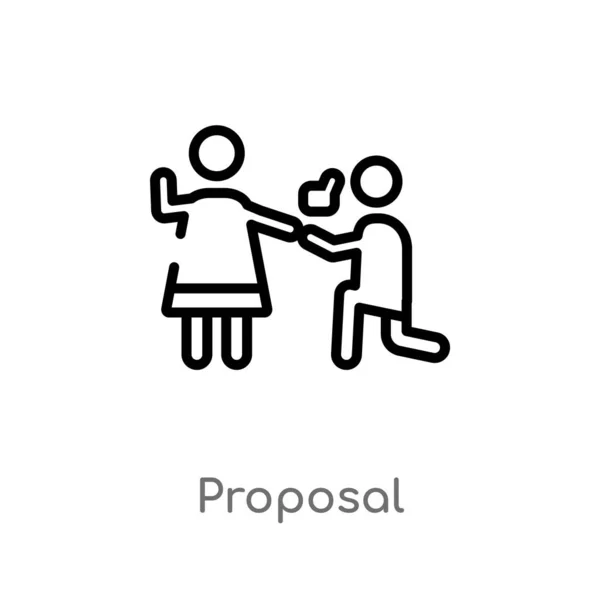 Proposal Icon Proposal Linear Symbol Design Wedding Love Collection ...