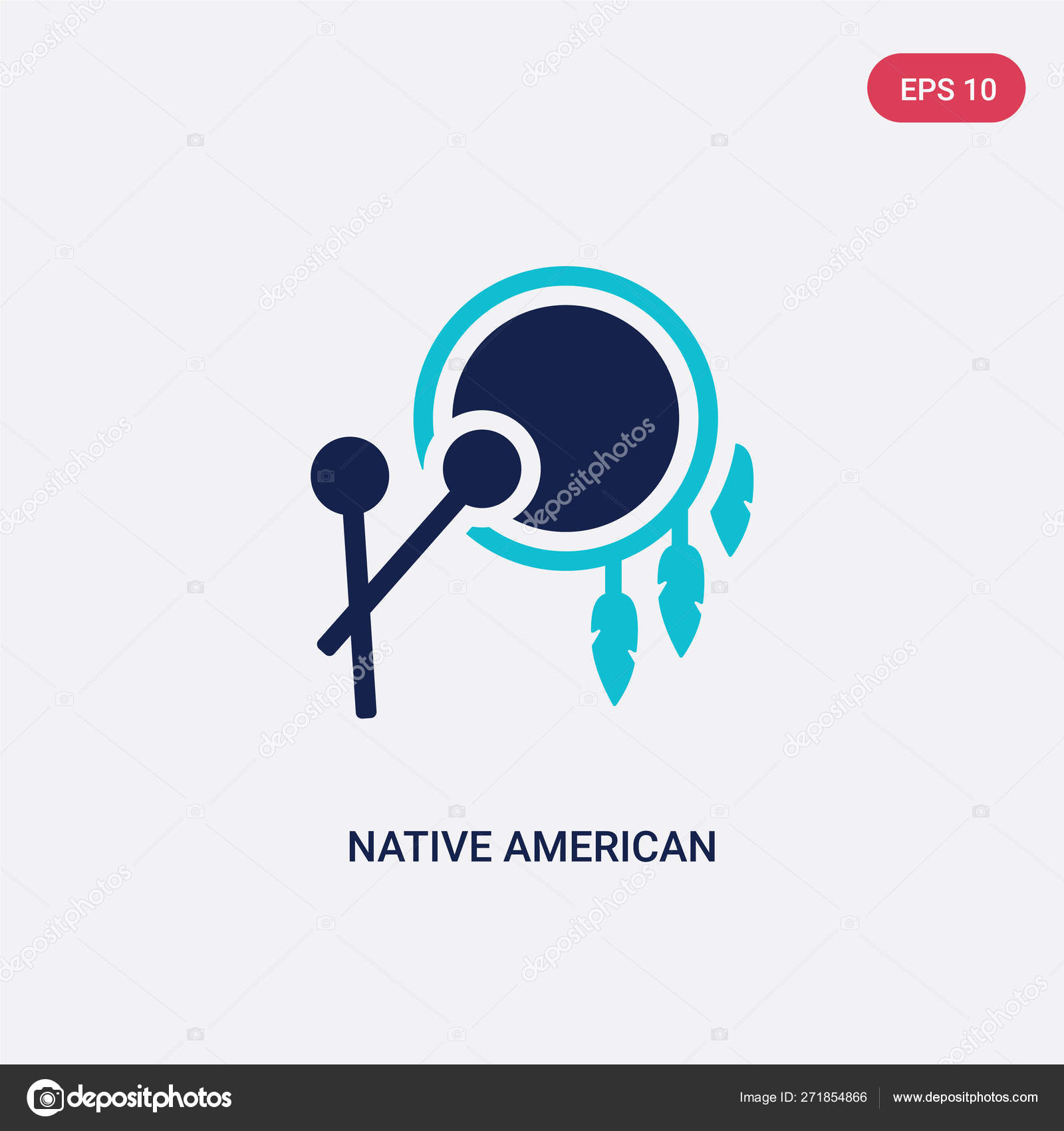 Two color native american drum vector icon from culture concept. Stock ...