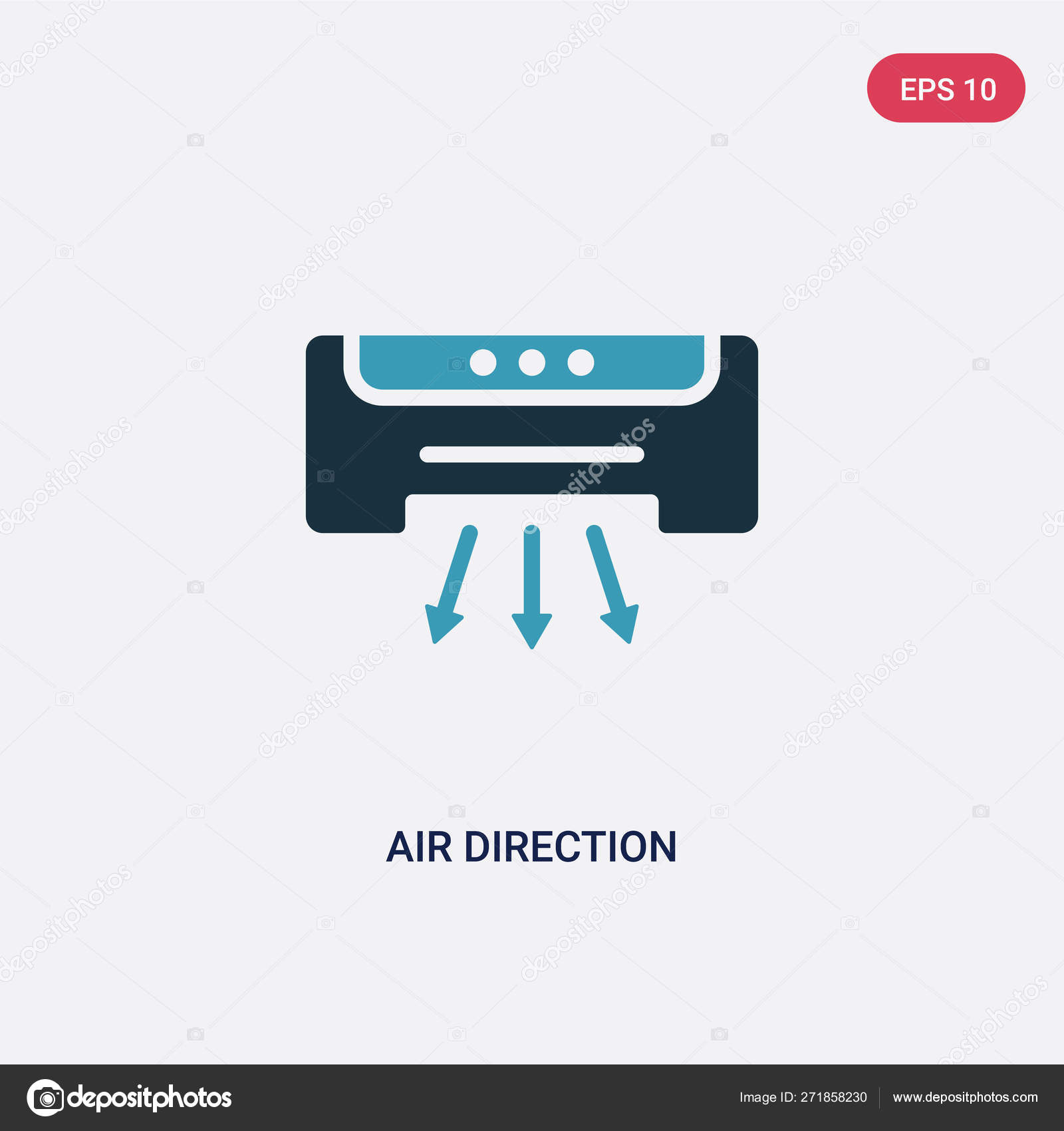 Two color air direction vector icon from technology concept. iso Stock ...