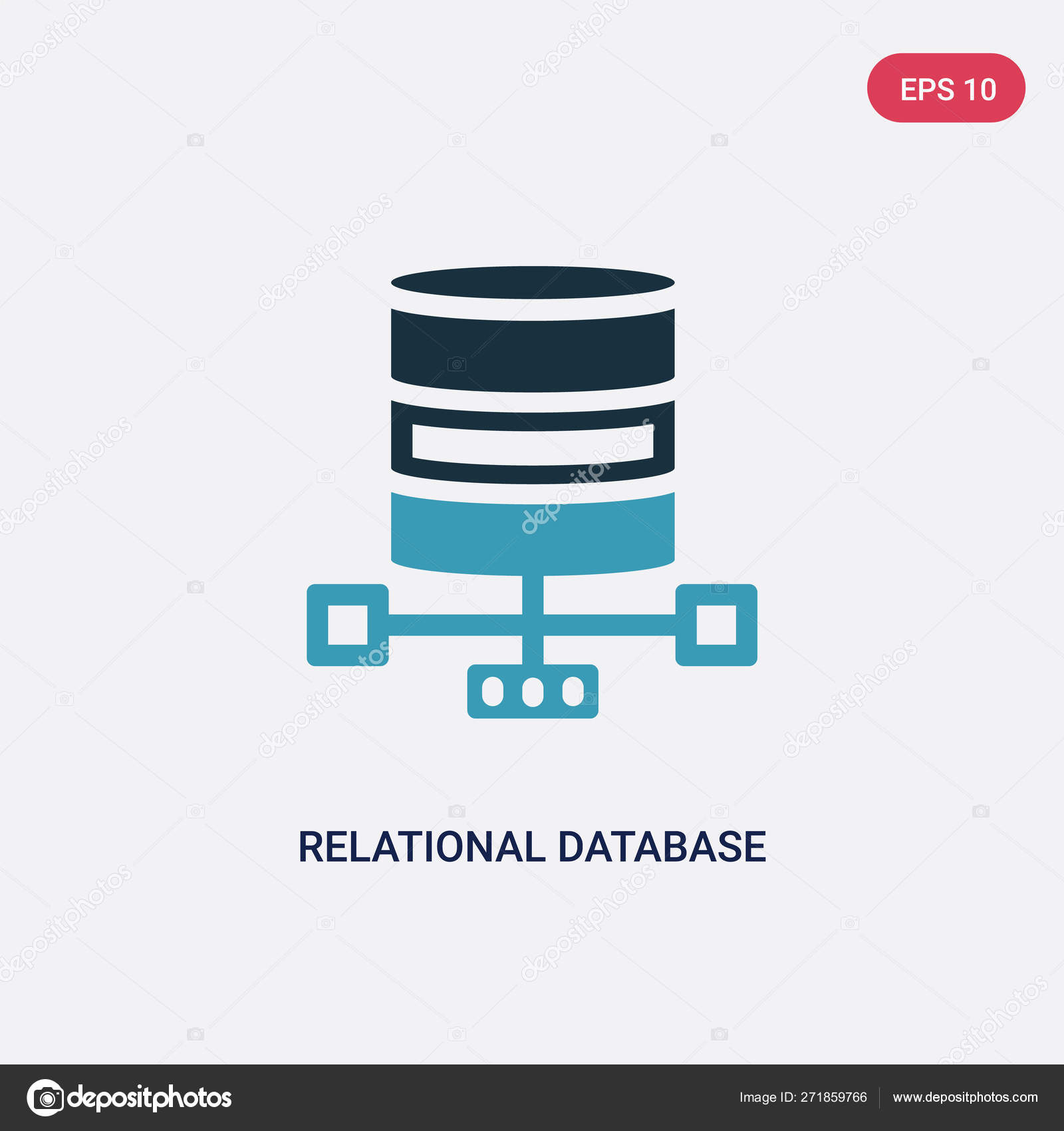 Two color relational database management system vector icon from Stock ...