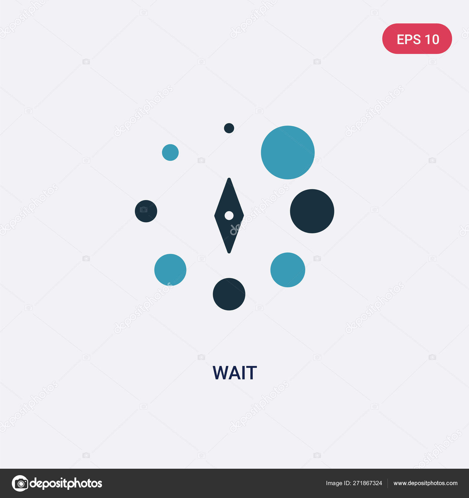 Two color wait vector icon from orientation concept. isolated bl Stock ...