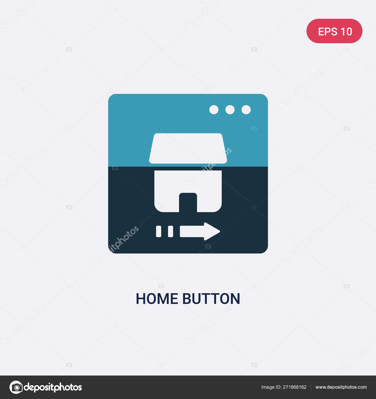 Two color home button vector icon from web concept. isolated blu Stock ...