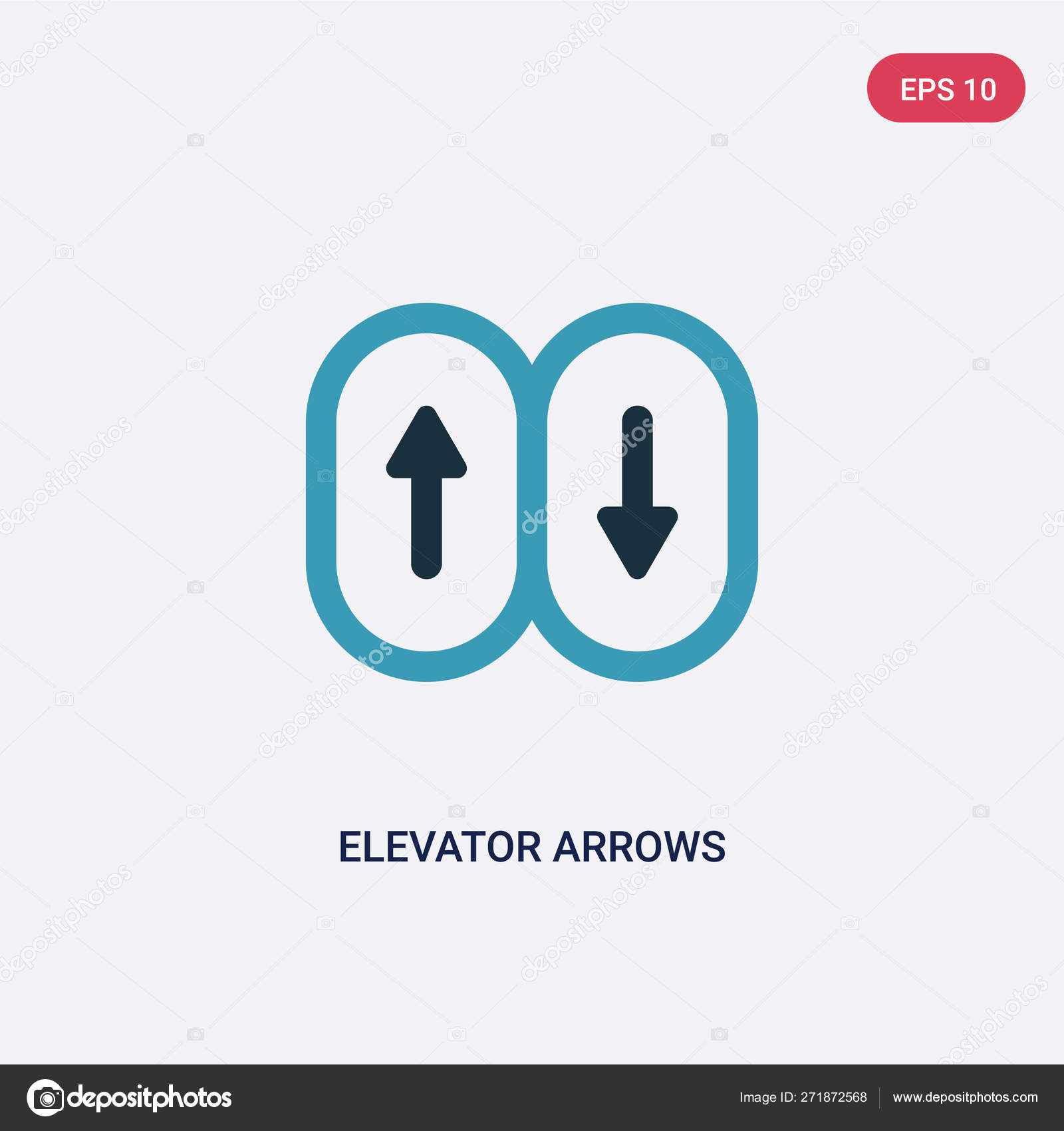 Two color elevator arrows vector icon from user interface concep Stock ...