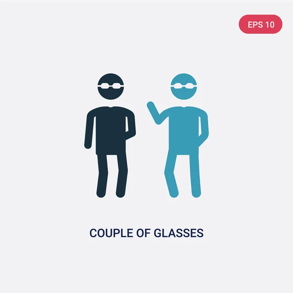 Two Color Dancers Vector Icon From People Concept Isolated Blue Stock