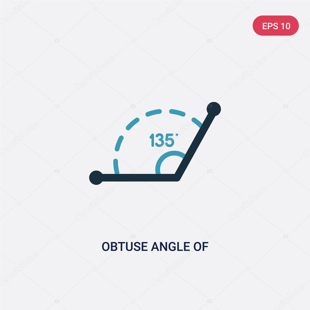 ángulo obtuso de dos colores de 135 grados icono vectorial de otro con 2022