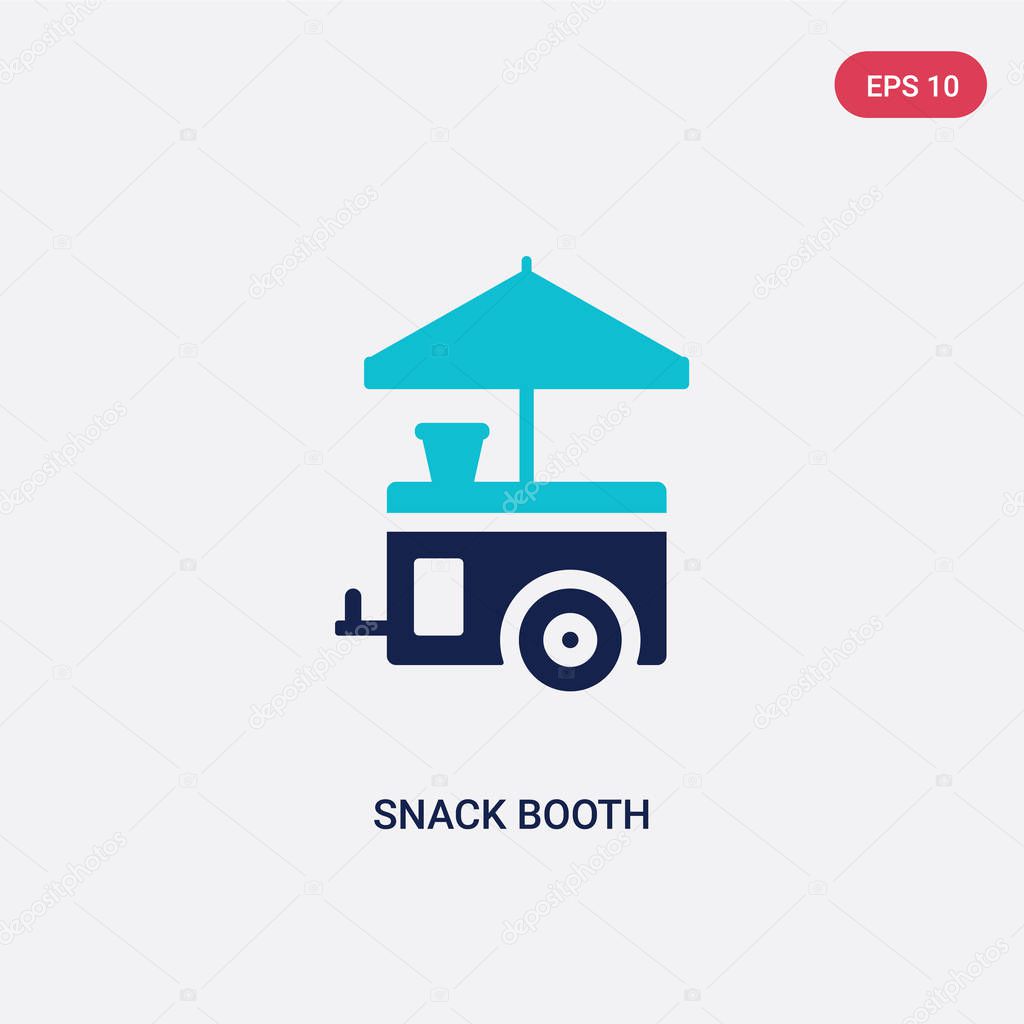 dos color snack booth vector icono de concepto de alimentos. aislado bl ...