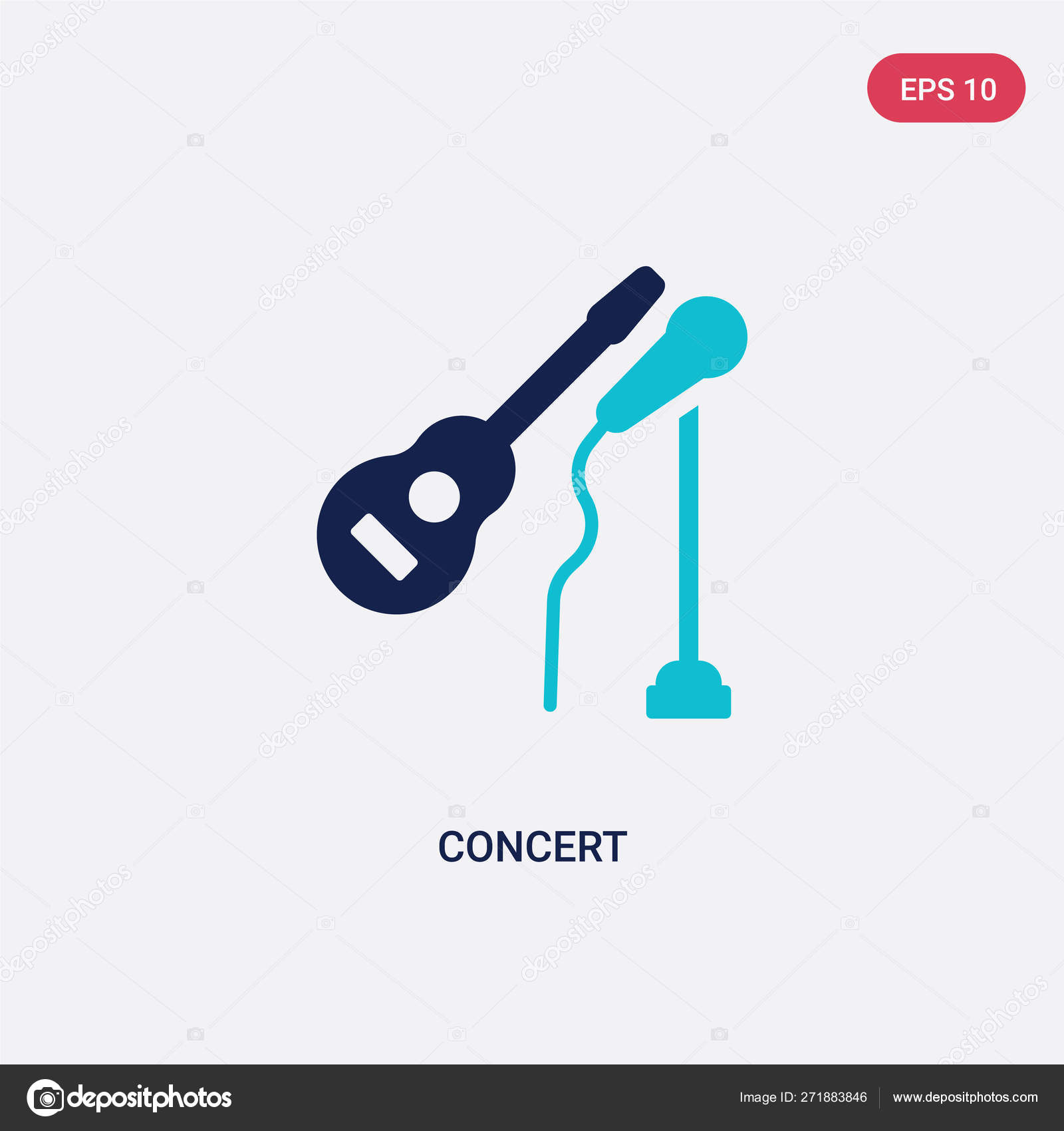 Dos color icono de vector de concierto de hobbies concepto. blu aislado ...