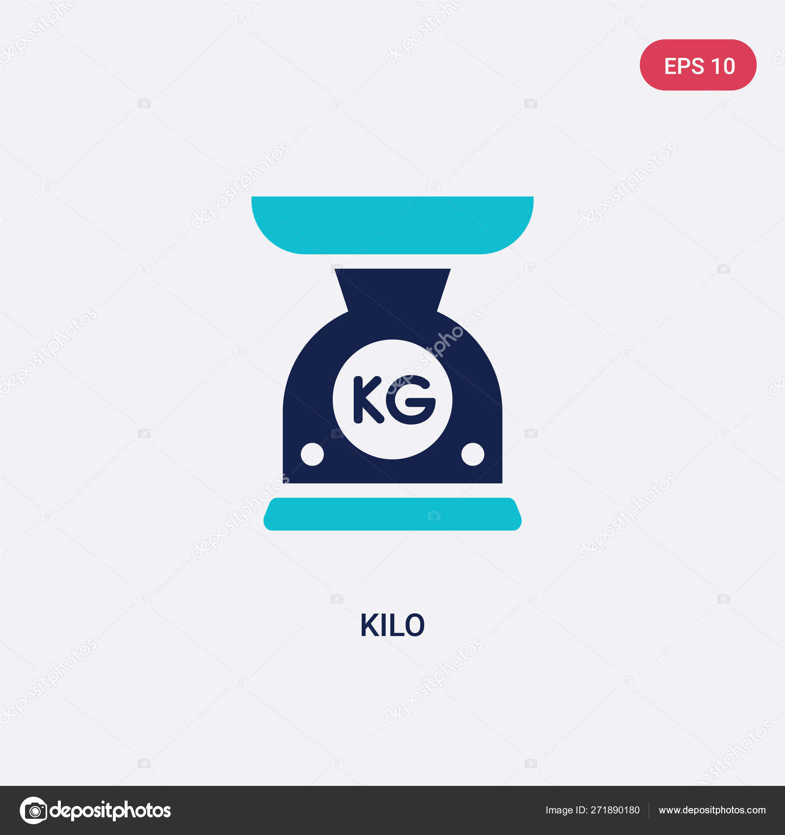 Two color kilo vector icon from general concept. isolated blue k Stock ...