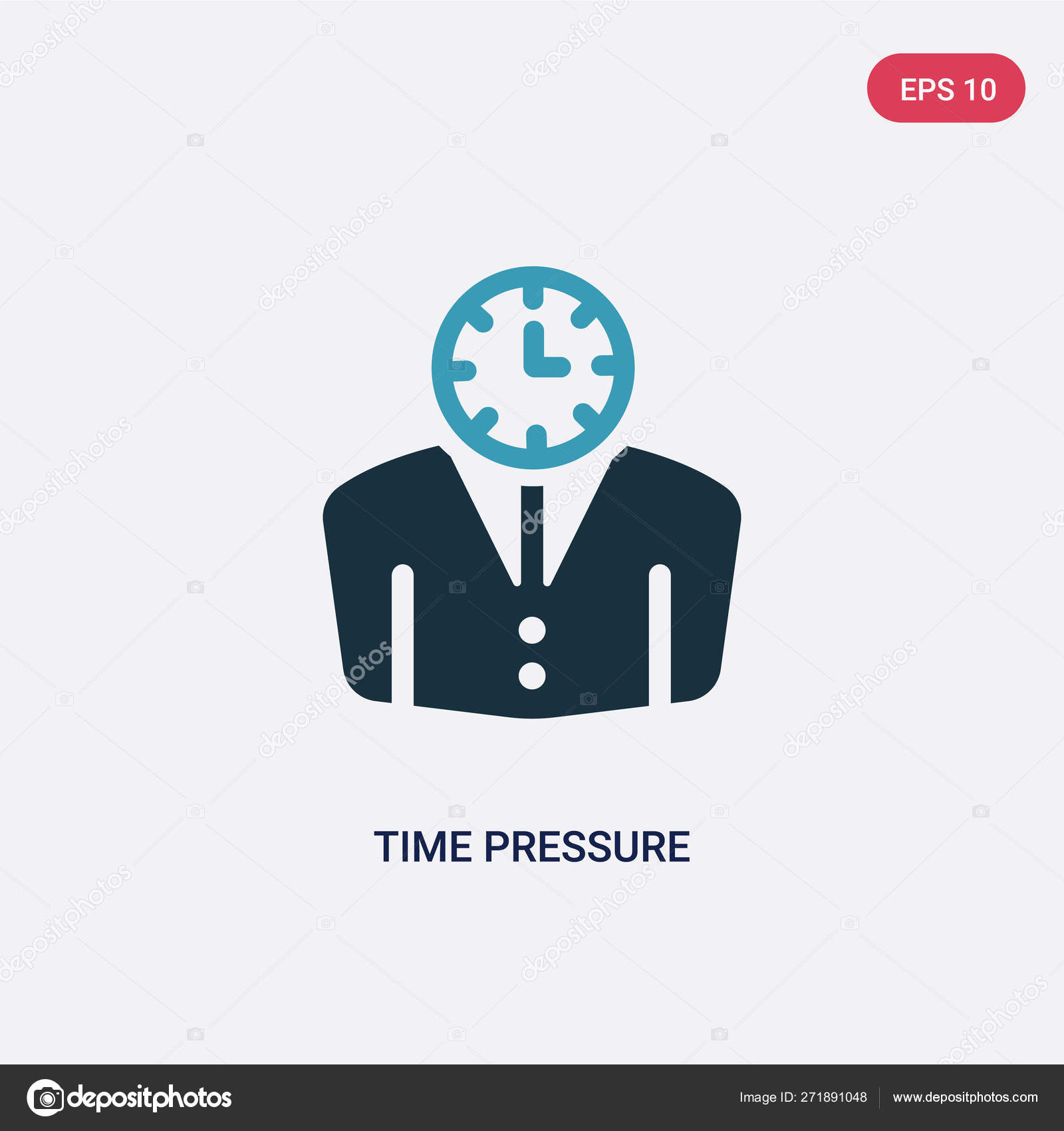 Two color time pressure vector icon from time management concept Stock ...