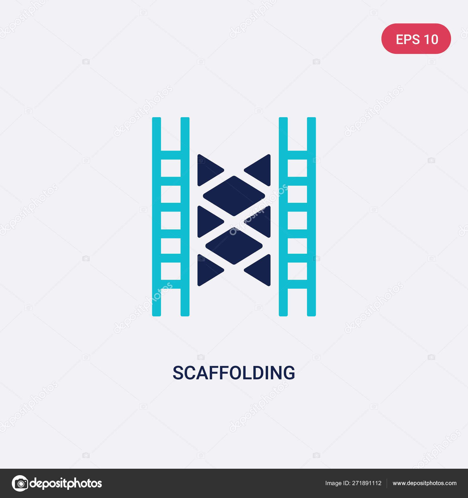 Two color scaffolding vector icon from construction and tools co Stock ...