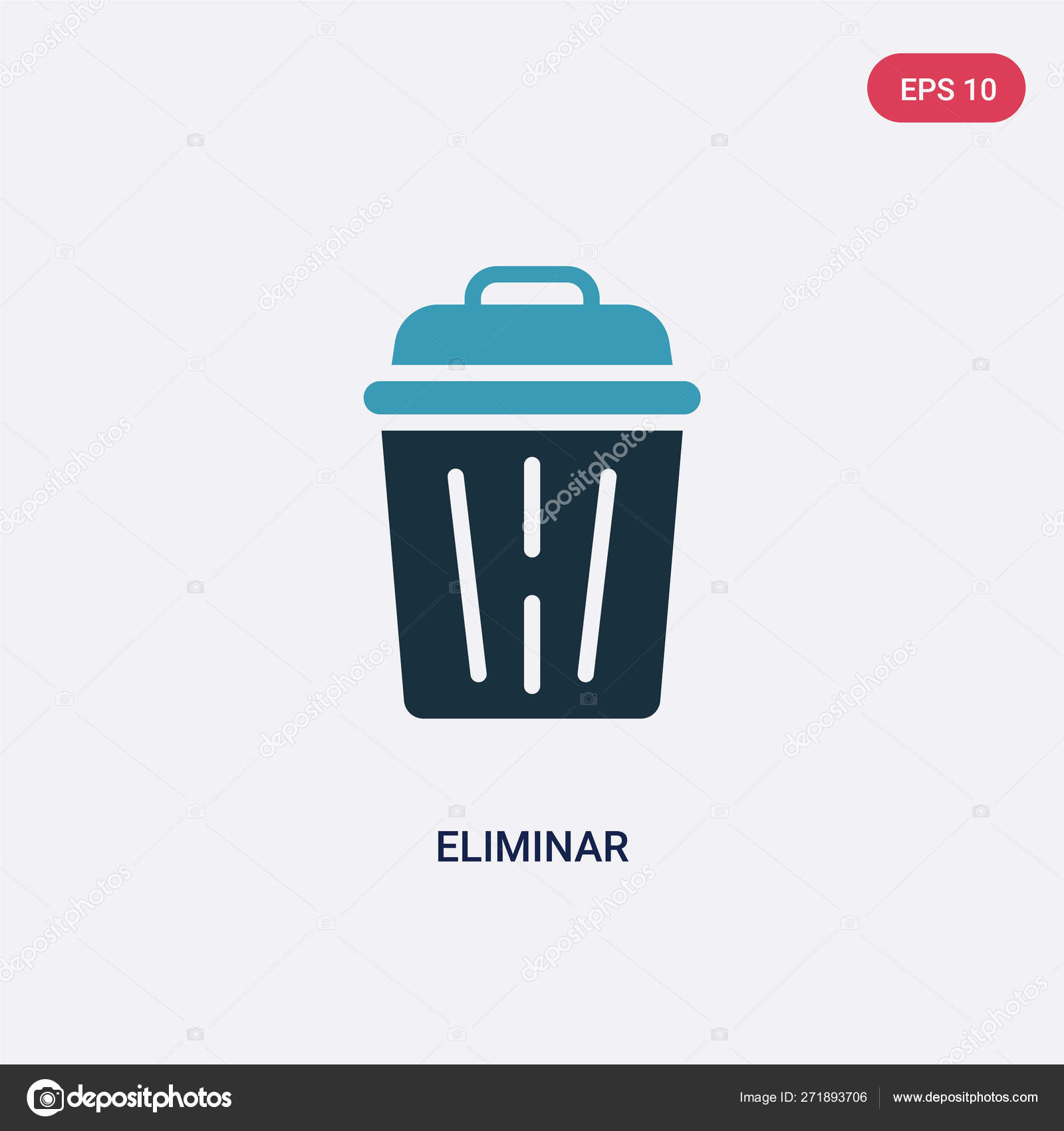 Two color eliminar vector icon from user interface concept. isol Stock ...