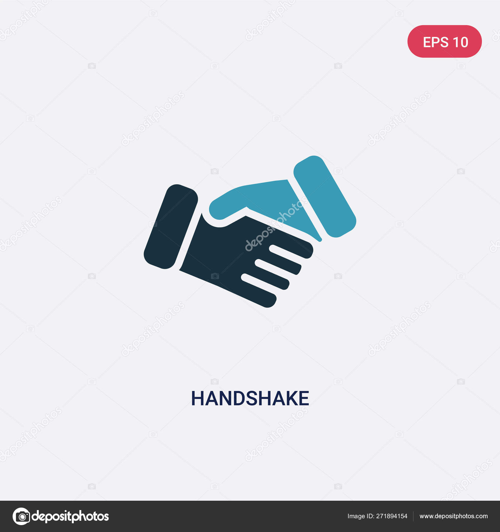 Two color handshake vector icon from strategy concept. isolated Stock ...