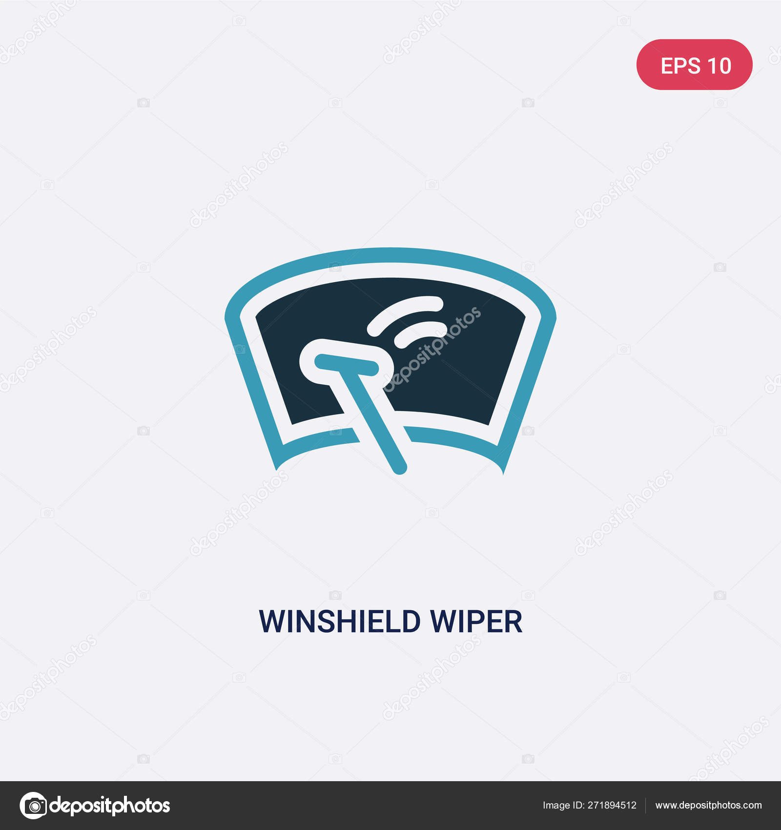 Two color winshield wiper vector icon from shapes concept. isola Stock ...