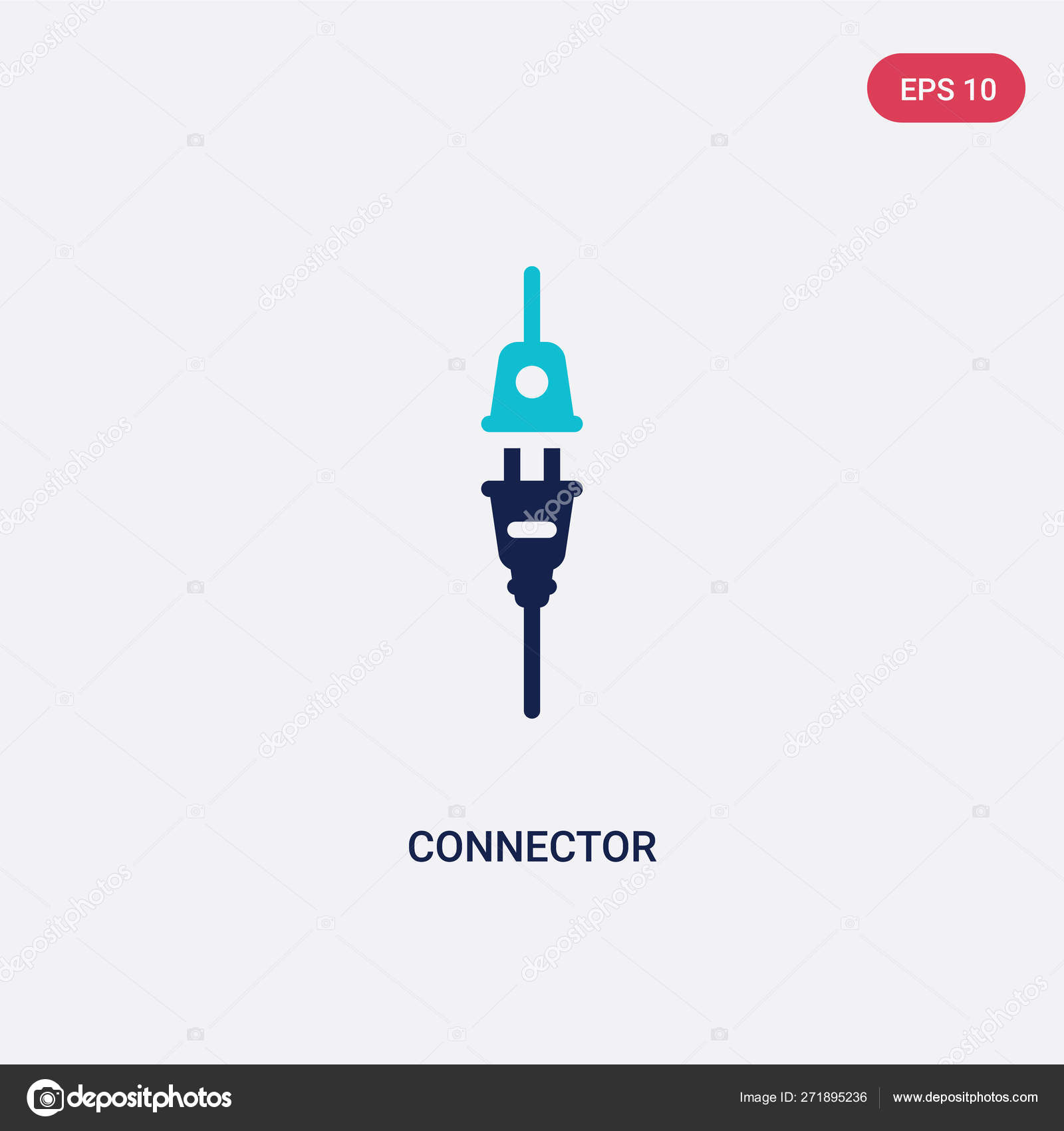 Two color connector vector icon from electronic devices concept. Stock ...
