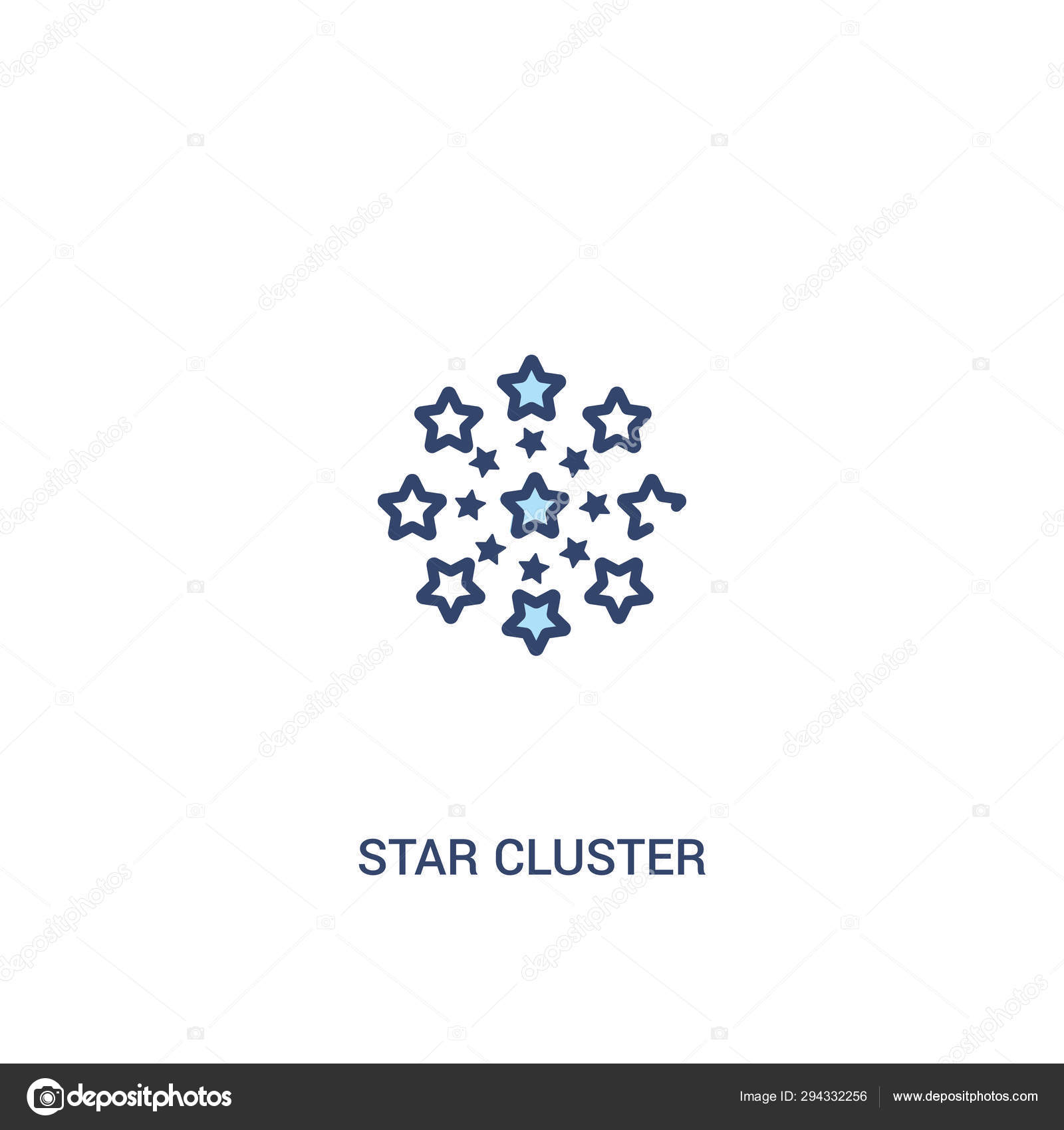 Star cluster concept 2 colored icon. simple line element illustr ...