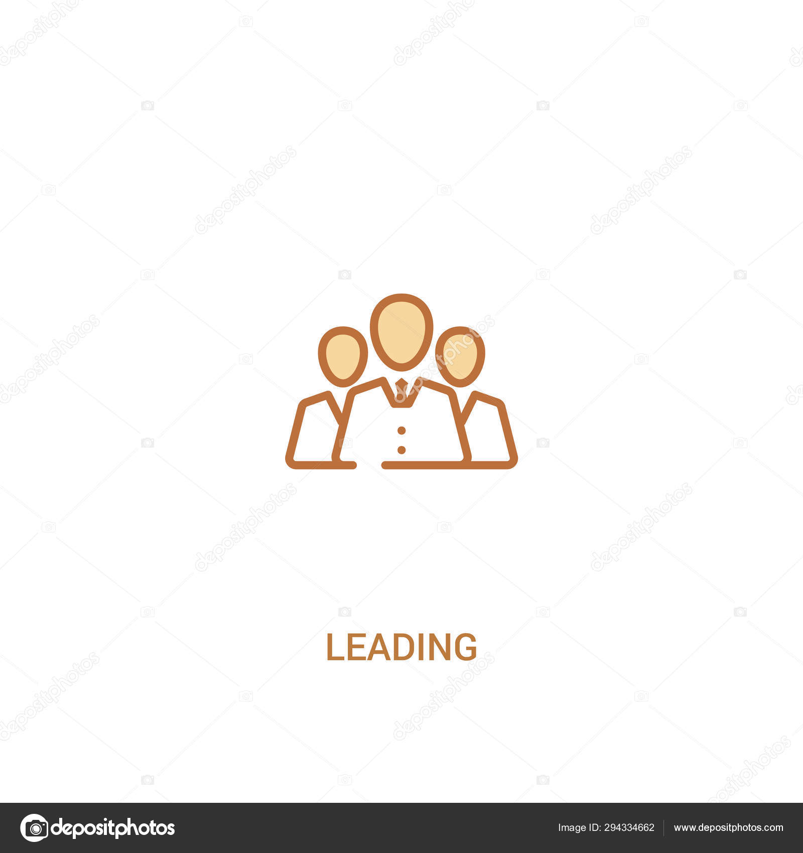 Leading concept 2 colored icon. simple line element illustration Stock ...