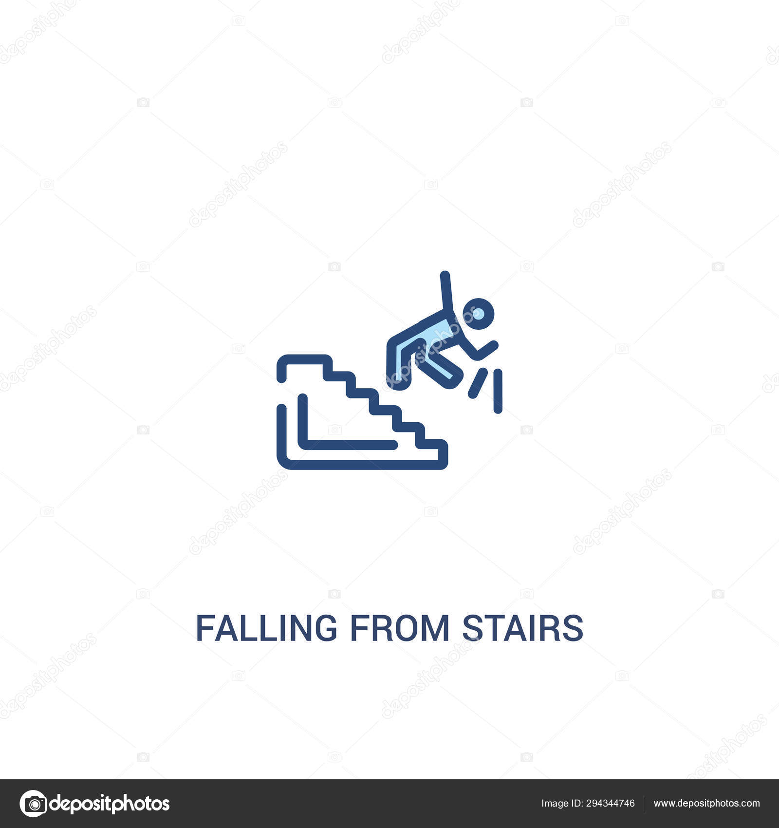 Falling from stairs concept 2 colored icon. simple line element Stock ...