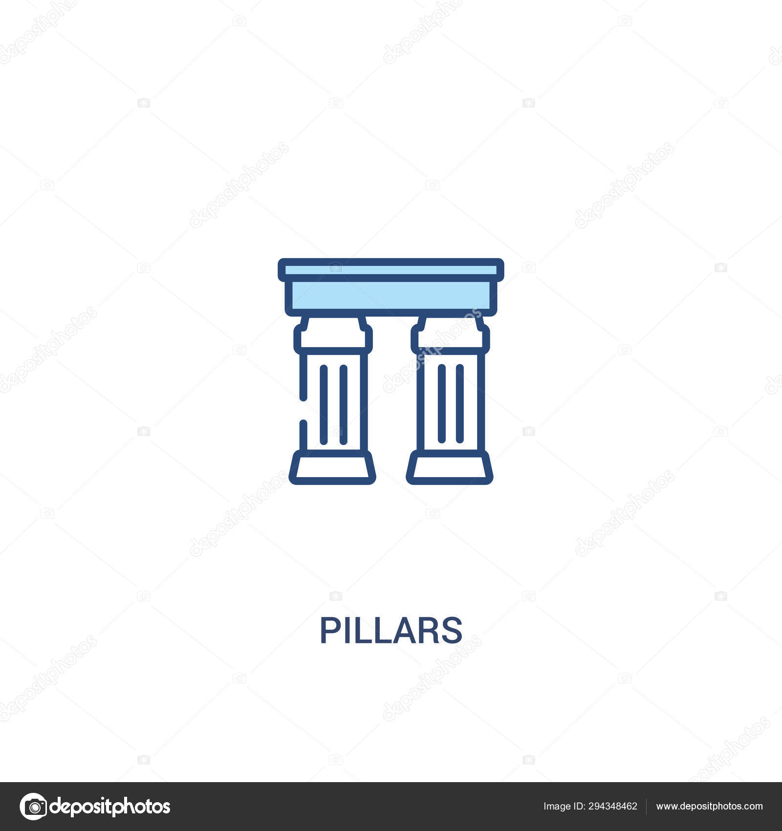 Pillars concept 2 colored icon. simple line element illustration Stock ...