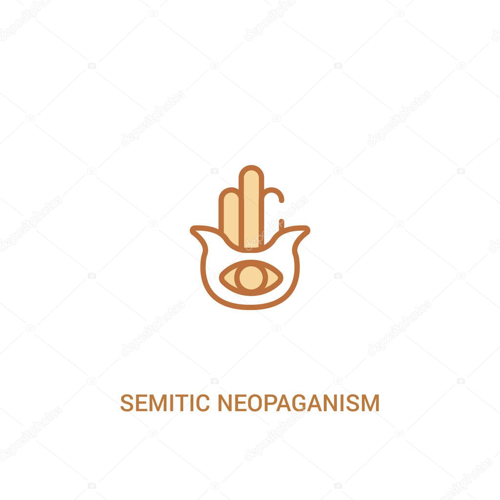 concepto de neopaganismo semítico 2 icono de color. elemento de línea ...