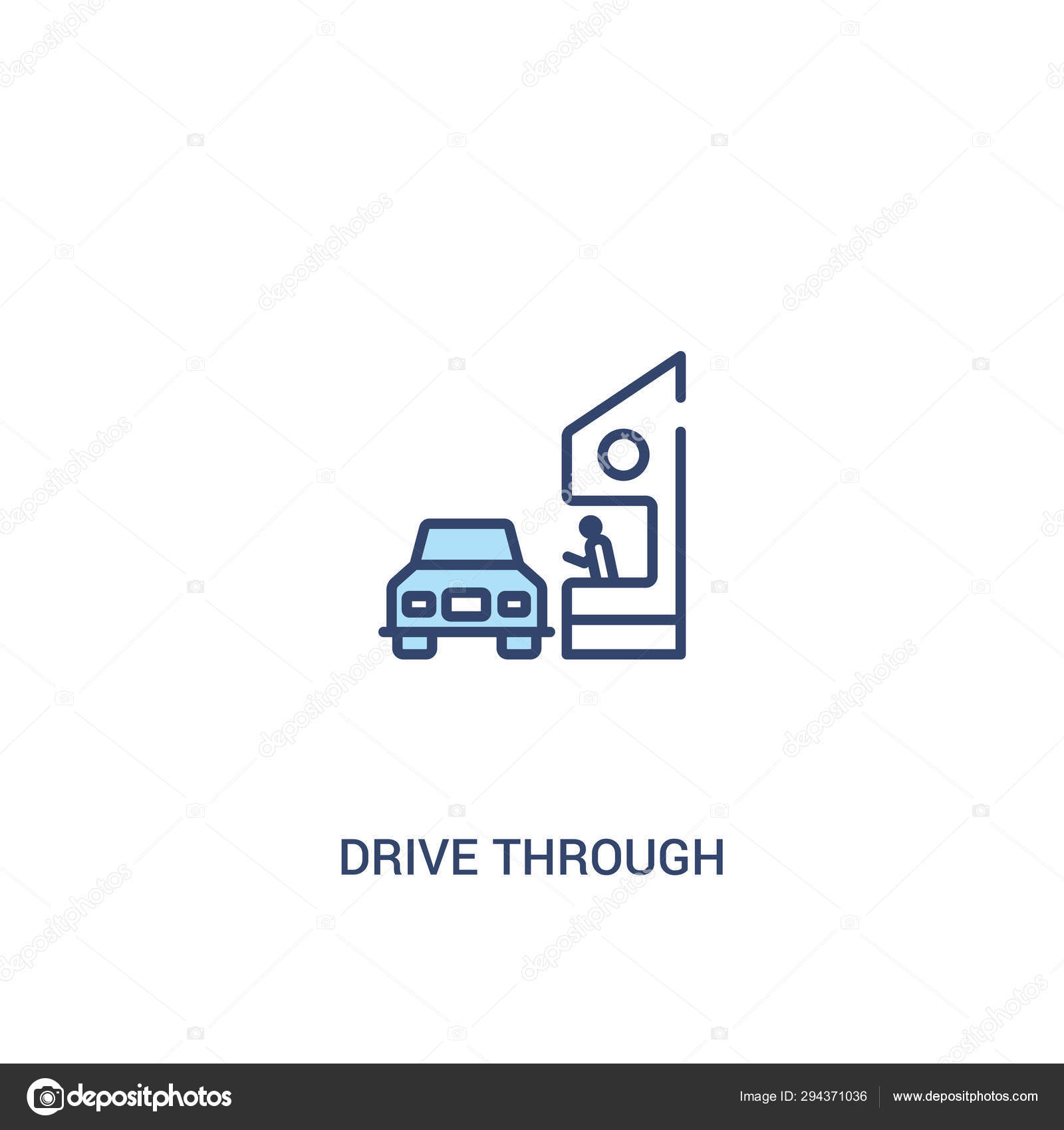 Drive through concept 2 colored icon. simple line element illust Stock ...