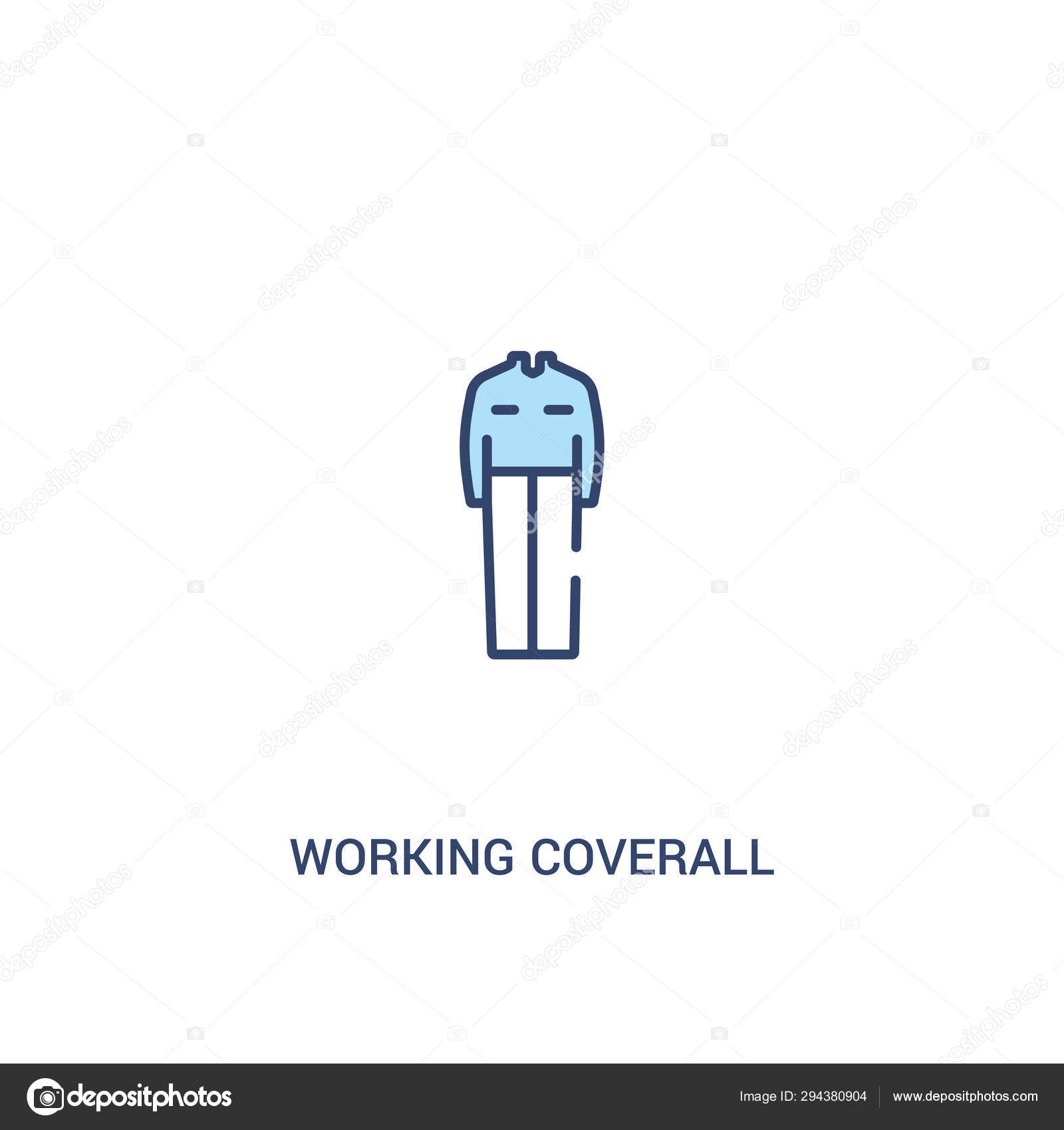 Working coverall concept 2 colored icon. simple line element ill ...