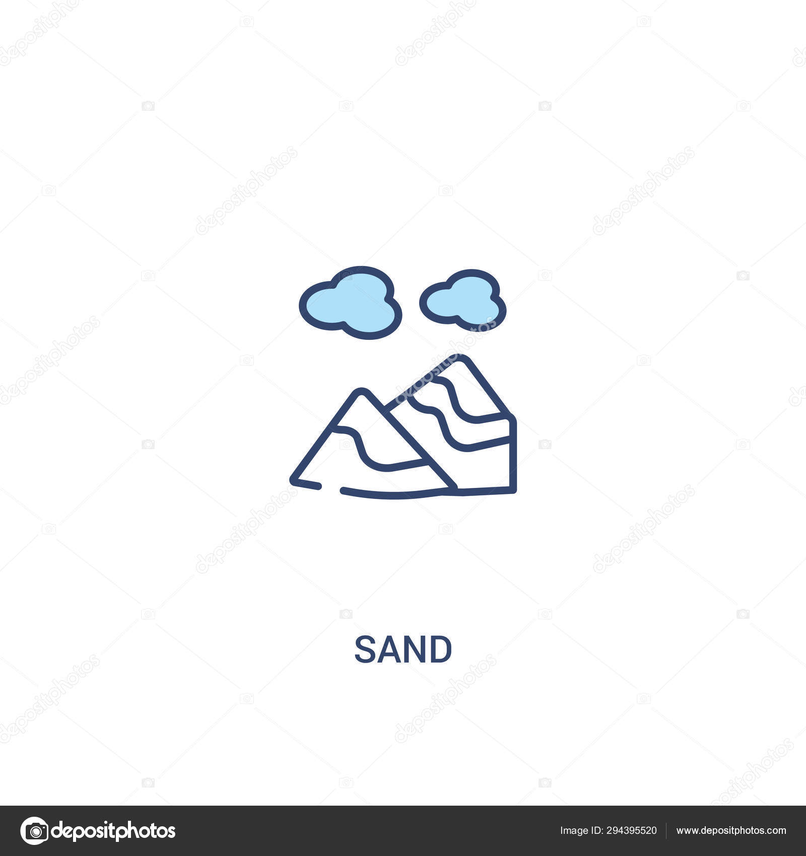 Sand concept 2 colored icon. simple line element illustration. o ...
