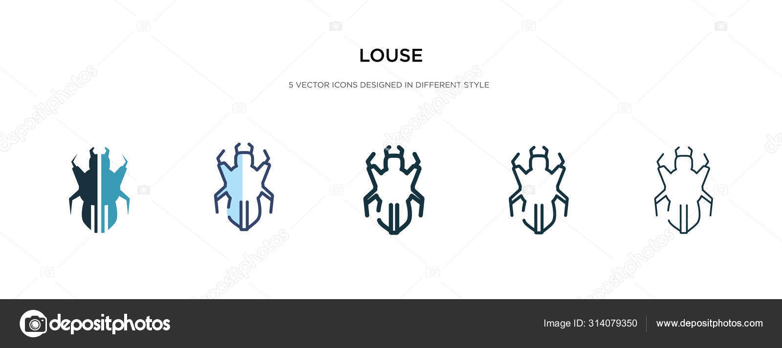 Louse icon in different style vector illustration. two colored a Stock ...