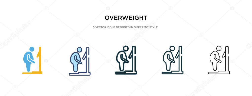 icono de sobrepeso en la ilustración de vectores de estilo diferente ...