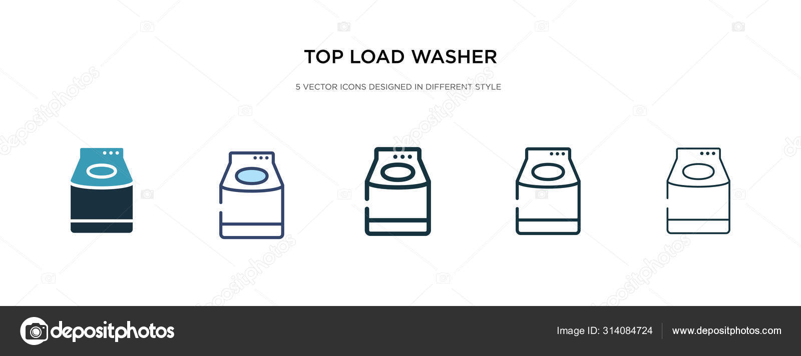 Top load washer icon in different style vector illustration. two Stock ...