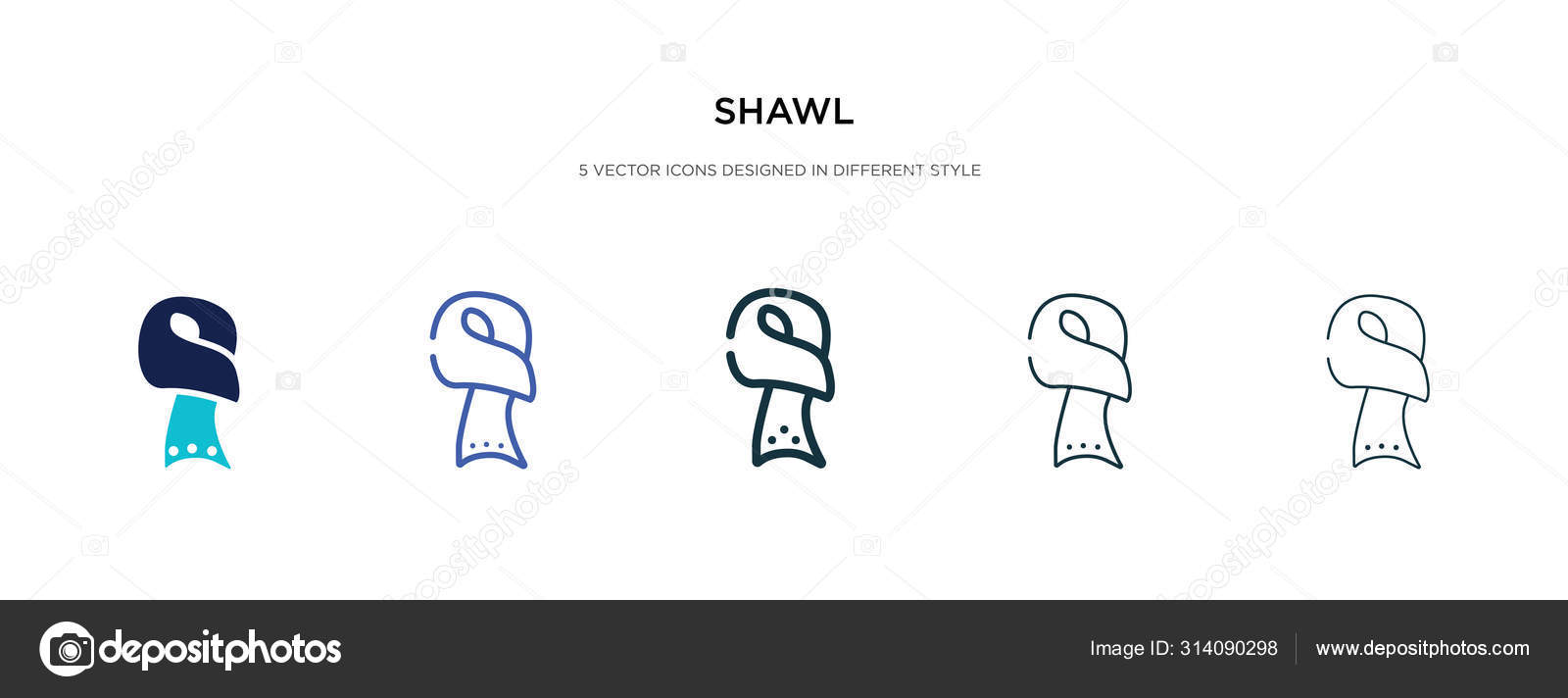 Shawl icon in different style vector illustration. two colored a Stock ...