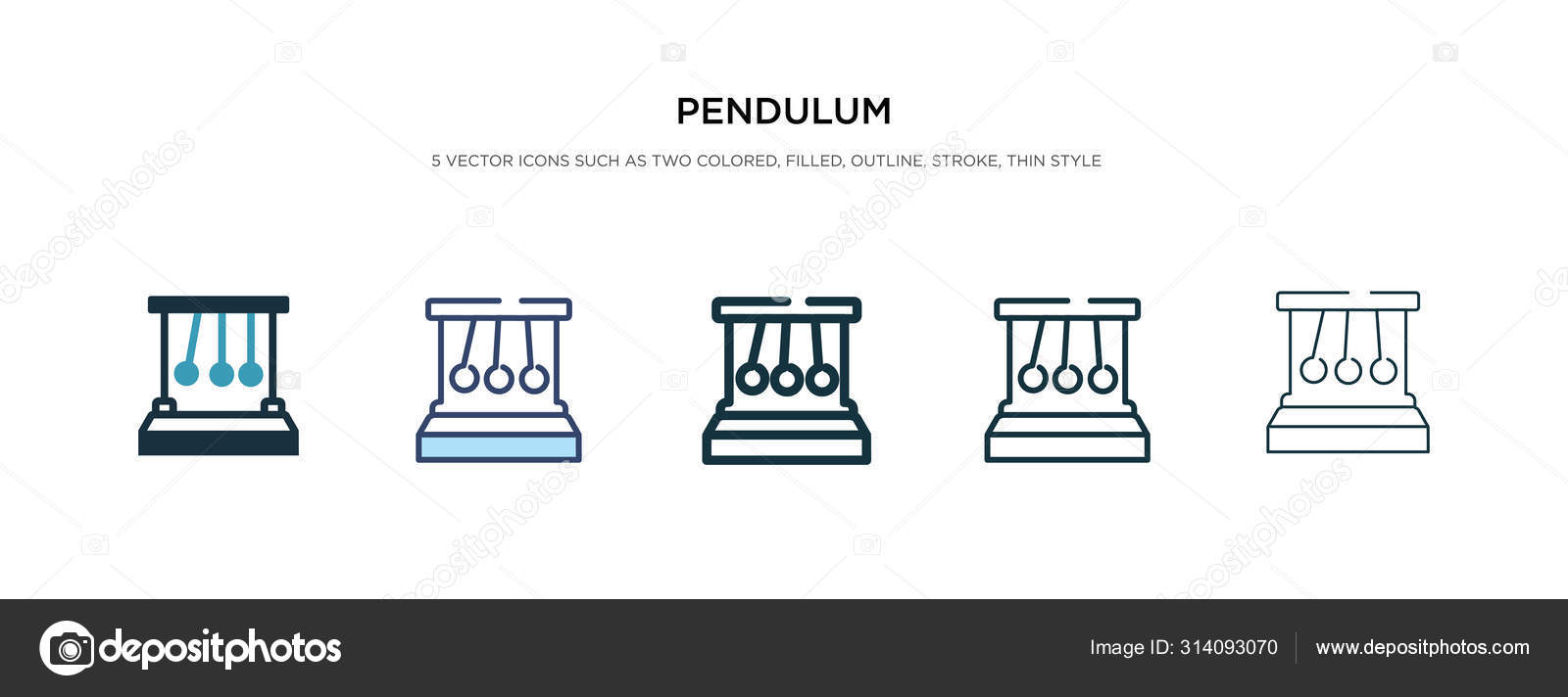 Pendulum icon in different style vector illustration. two colore Stock ...