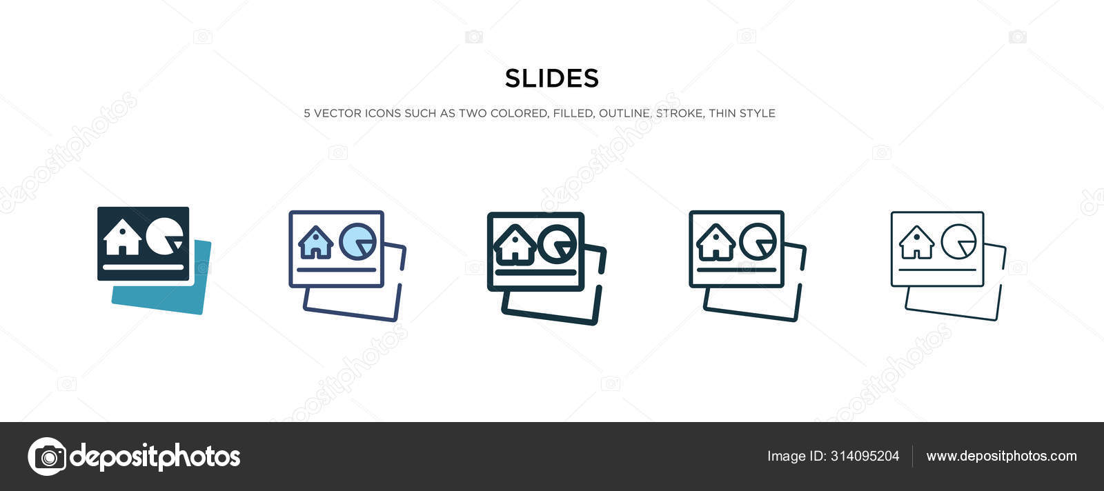Slides icon in different style vector illustration. two colored Stock ...