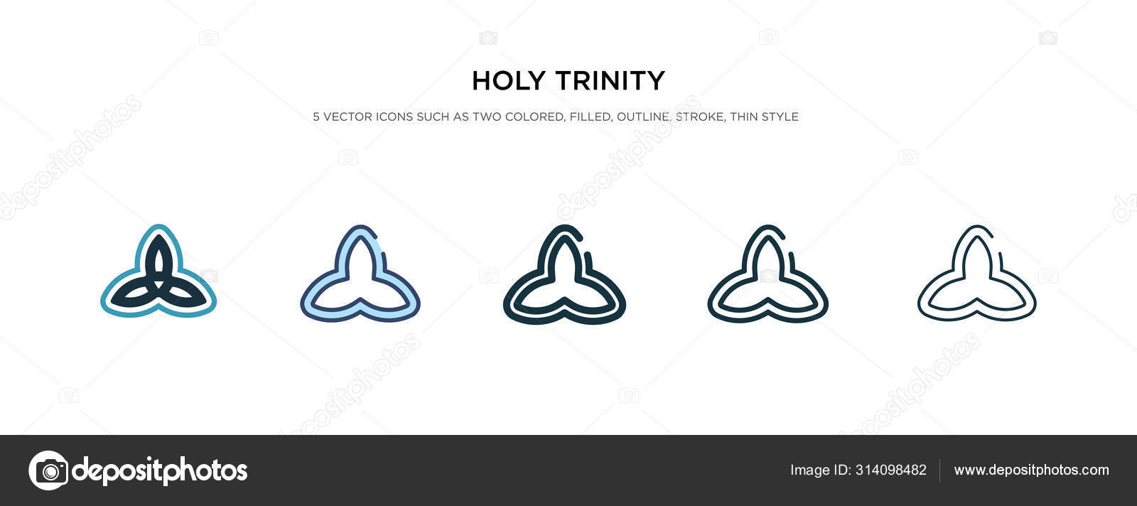 Icono de trinidad santa en la ilustración de vectores de estilo ...