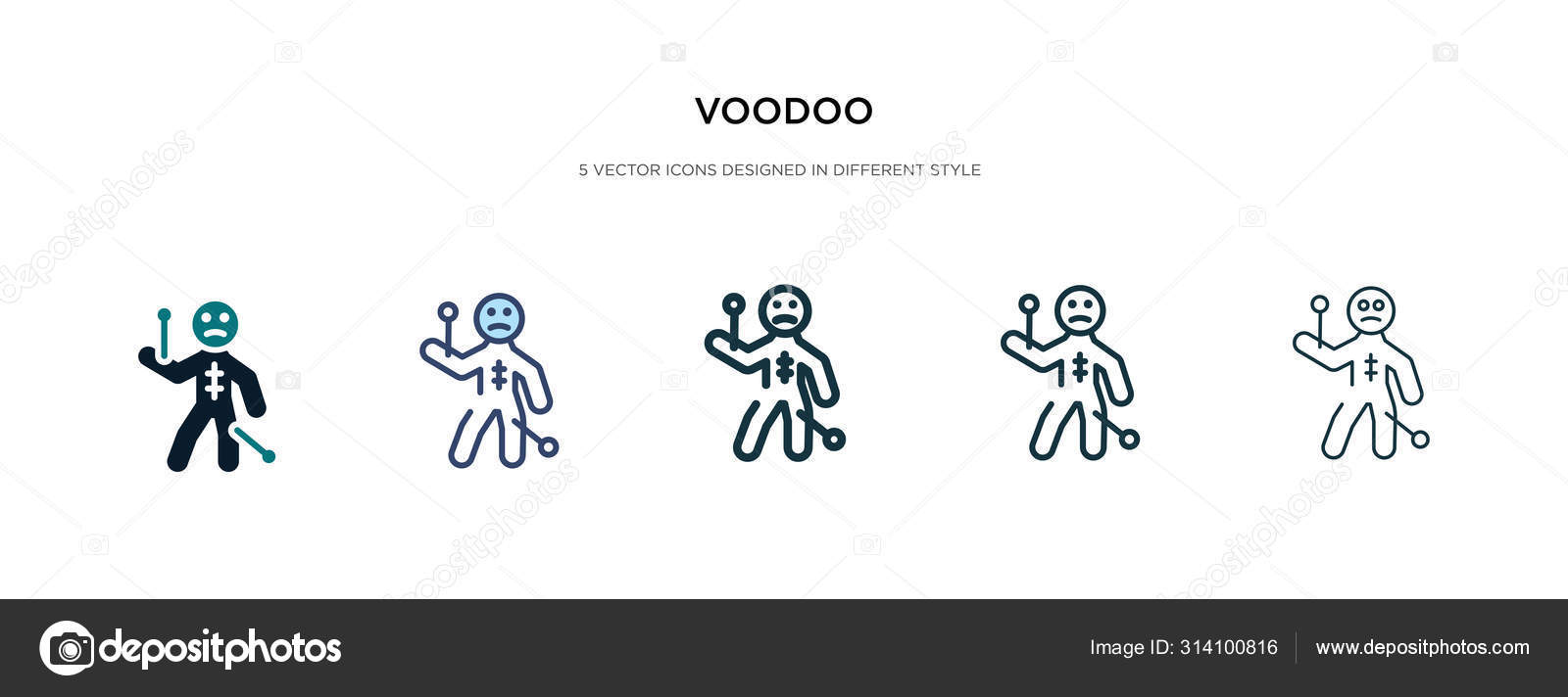 Voodoo icon in different style vector illustration. two colored ⬇ ...