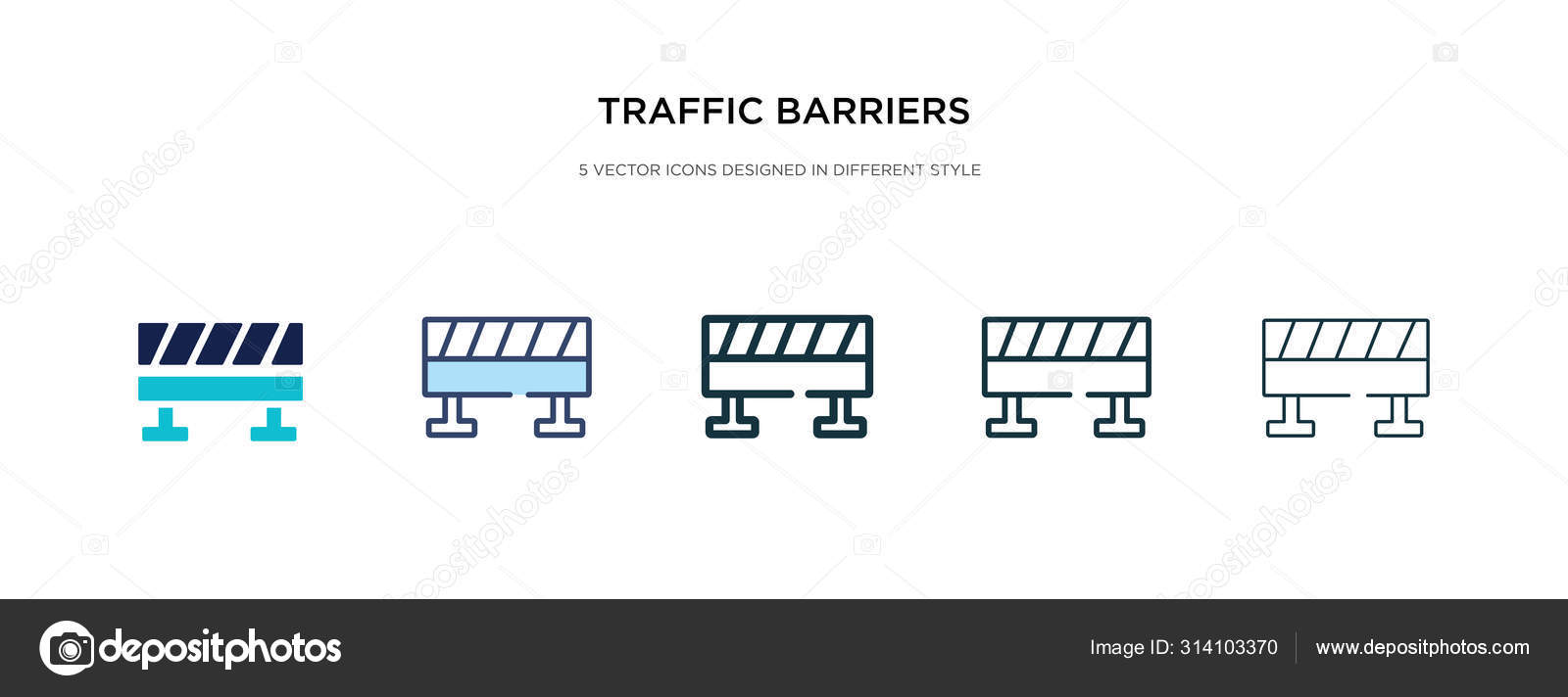 Traffic barriers icon in different style vector illustration. tw Stock ...