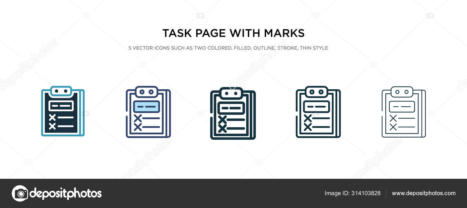 Task page with marks icon in different style vector illustration ⬇ ...