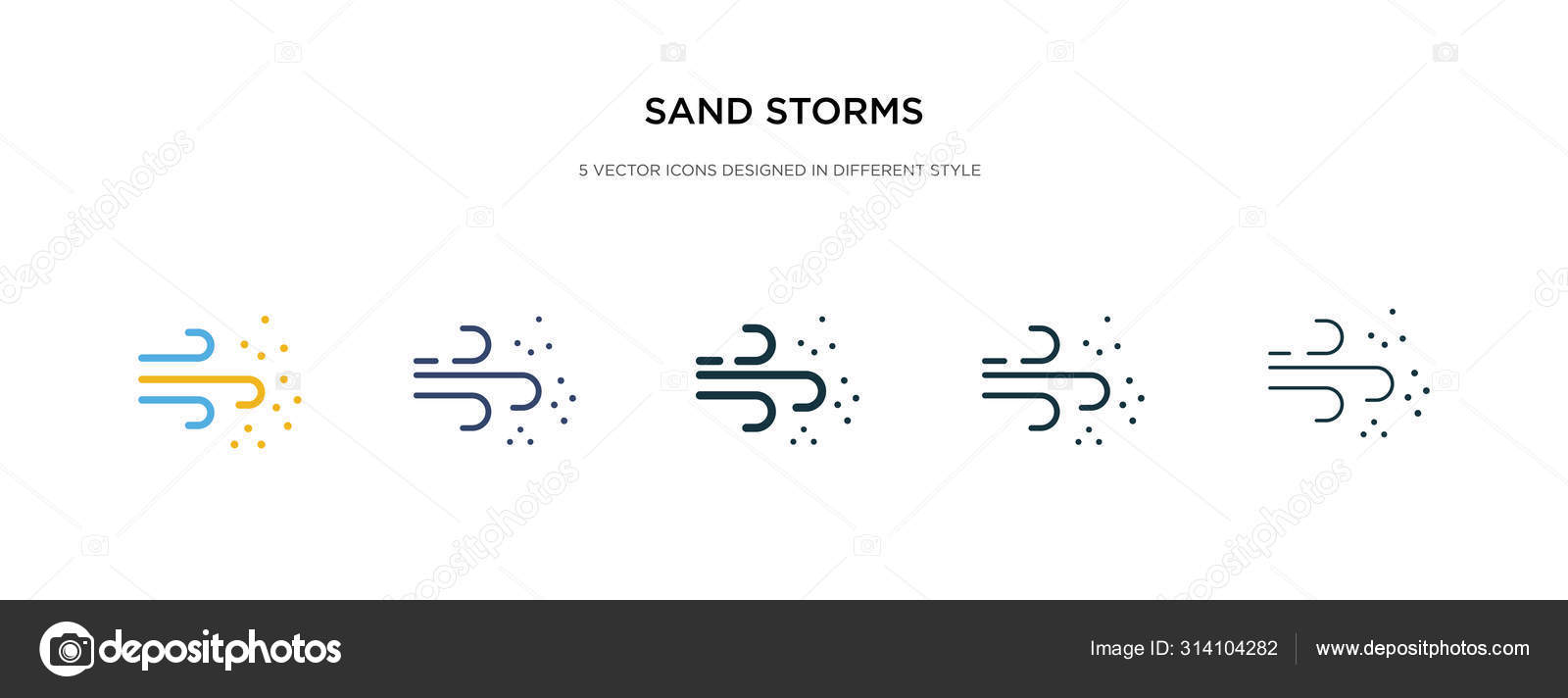 Sand storms icon in different style vector illustration. two col Stock ...