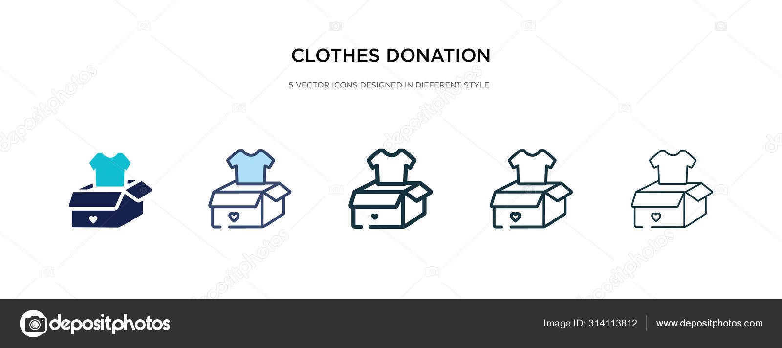 Clothes donation icon in different style vector illustration. tw Stock ...