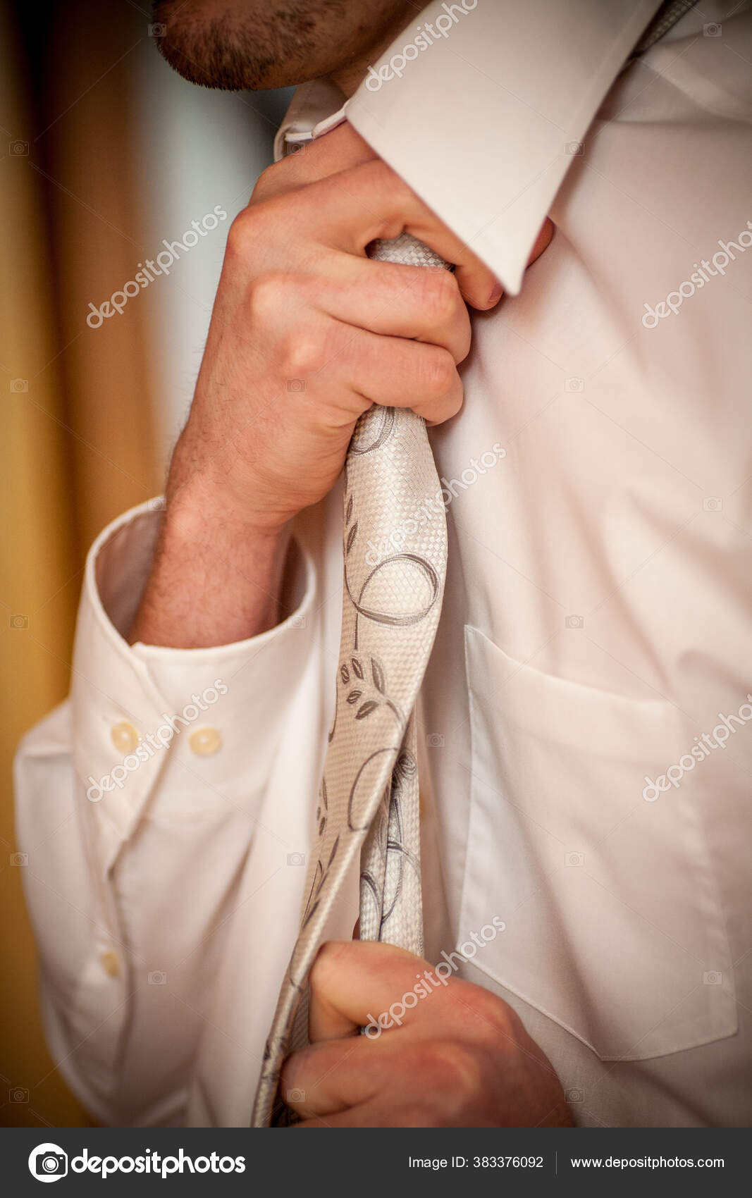 Male hands setting the tie straight. ⬇ Stock Photo, Image by © bjorn999 ...