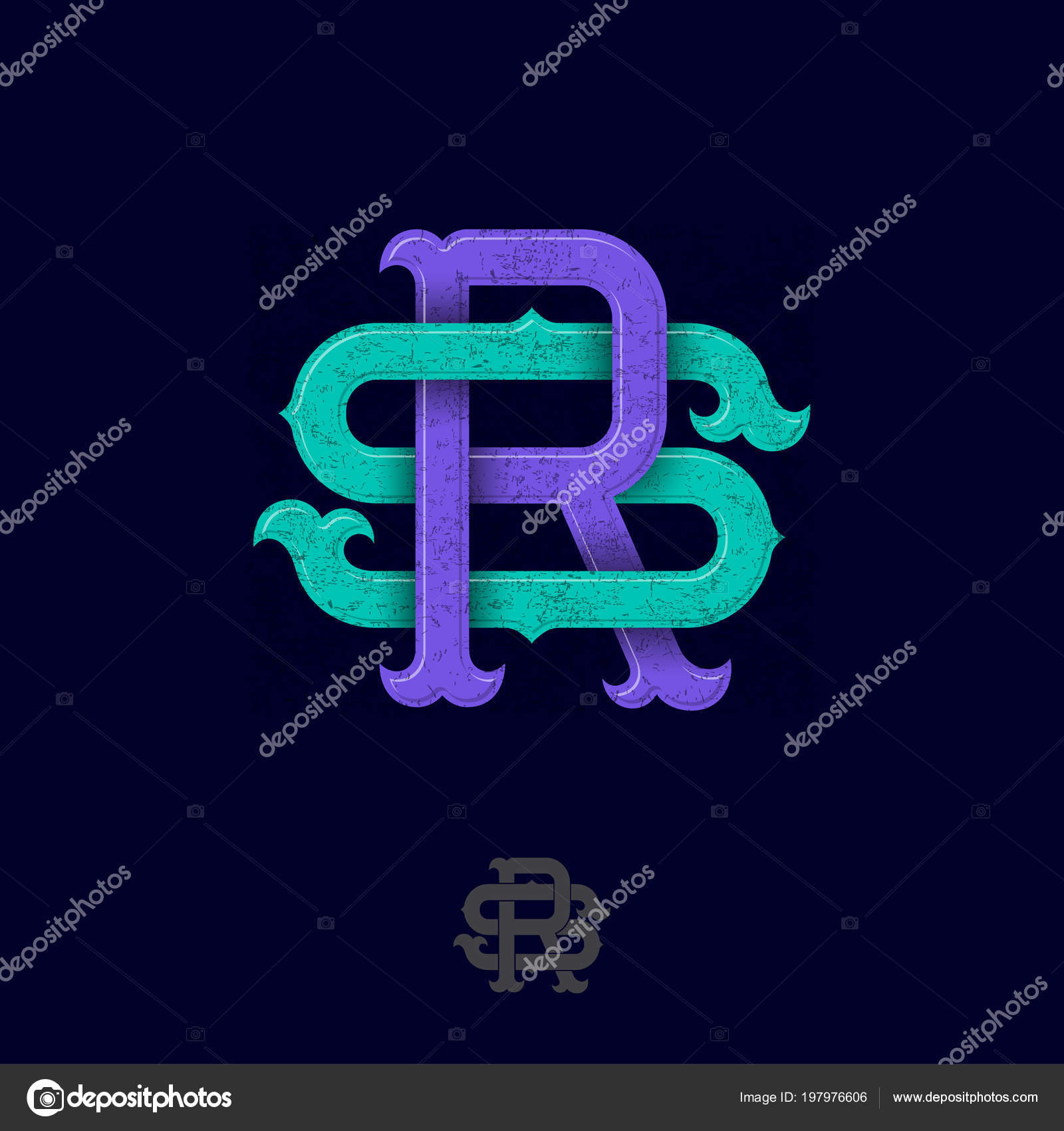 Monogram Crossed Letters Intertwined Letters Initials Stock Vector ...
