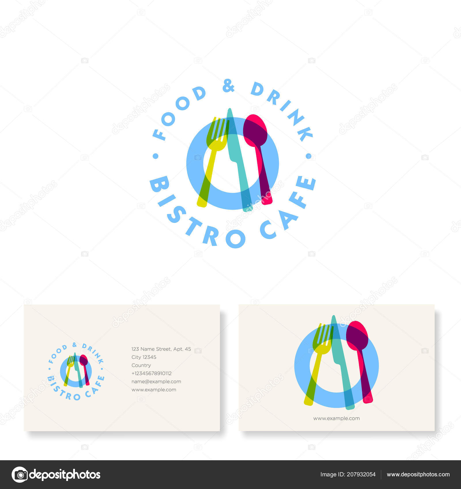 Bistro Cafe Logo Cooking Utensil Illustration Transparent Plate Knife ...