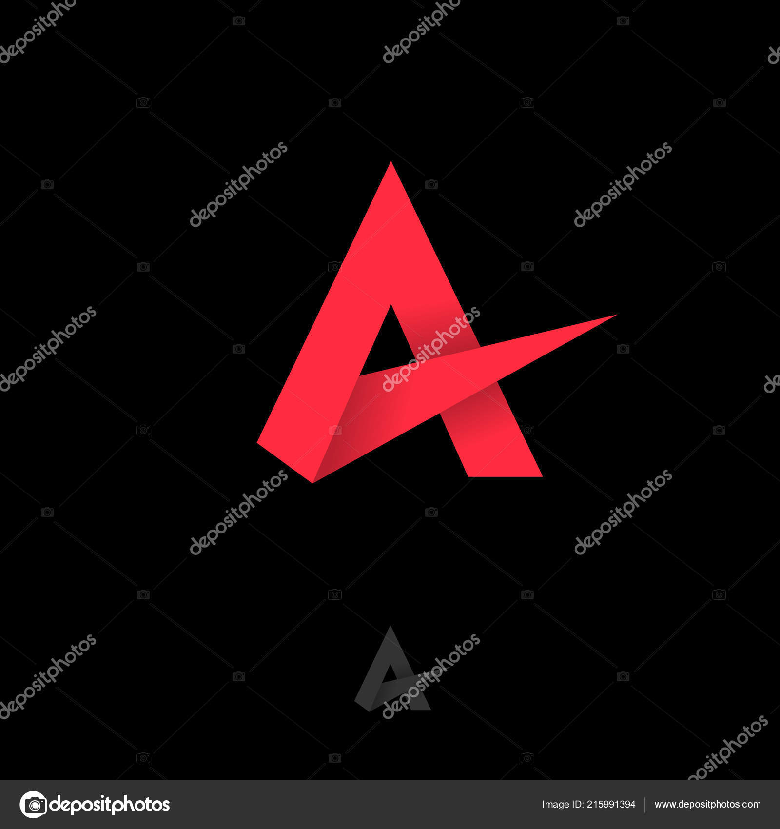 Letter Red Monogram Dynamic Logo Web Icon Red Logo Dark Stock Vector by ...